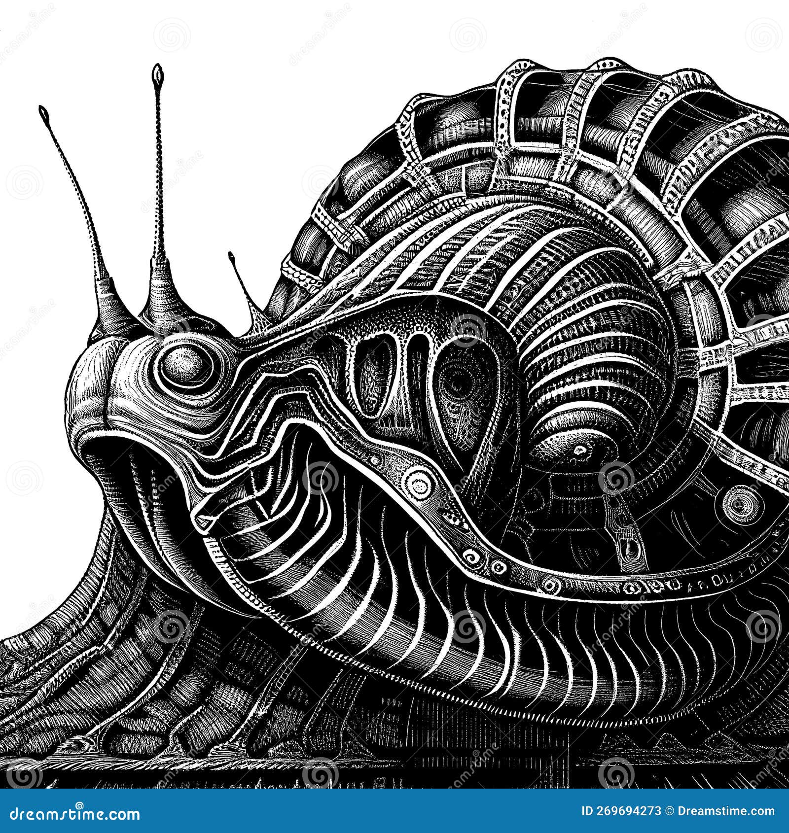 Fantastic snail stock illustration. Illustration of design - 269694273