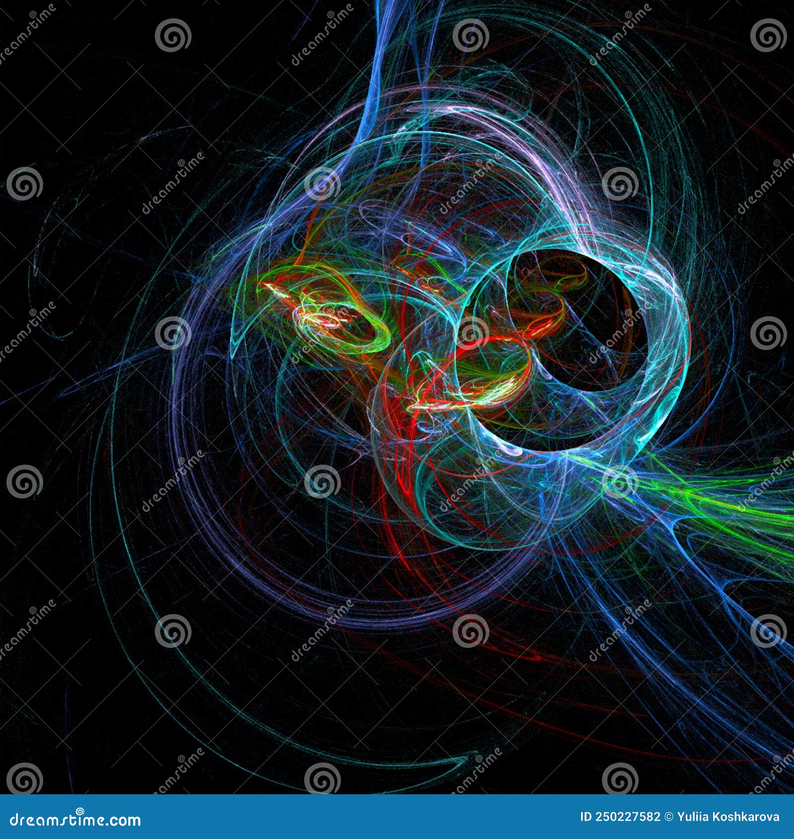 Fantastic Space Blue Planet Illustration, Star System, Color Graphics ...