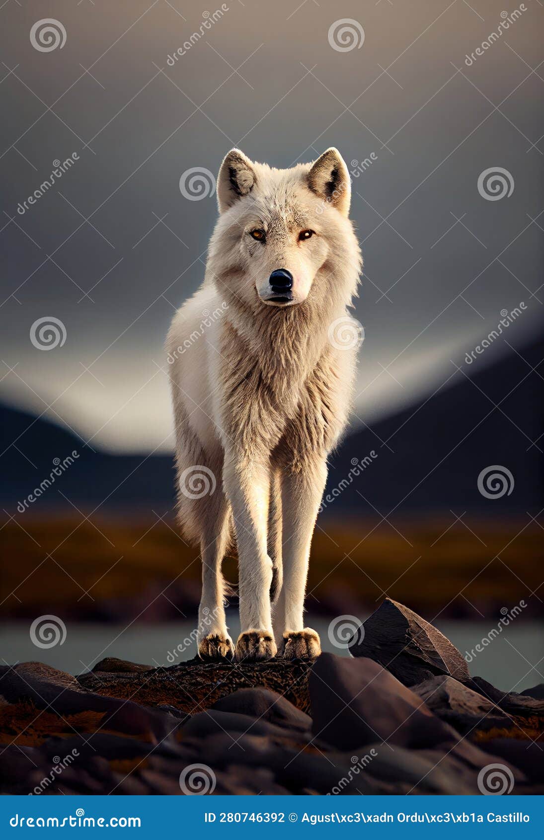 Fantastic Specimen of the Fierce White Wolf. Generative AI. Stock ...