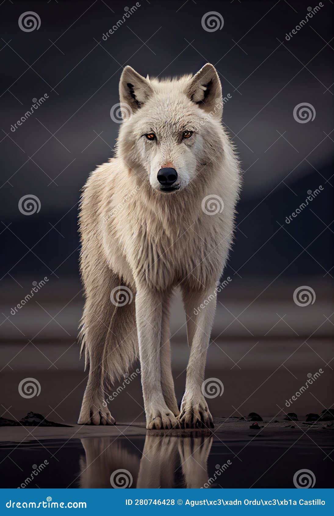 Fantastic Specimen of the Fierce White Wolf. Generative AI. Stock ...