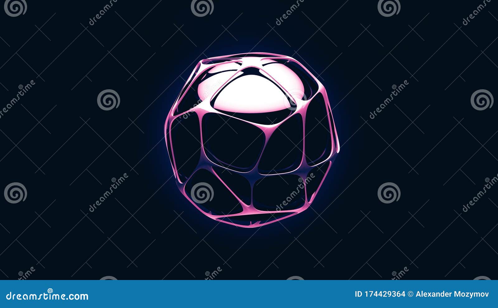 Fantastic Sphere Frame 3D Render Illustration Black Stock Illustration ...