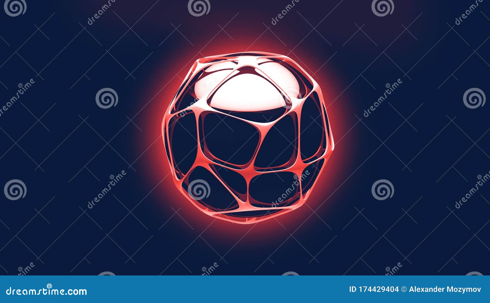 Fantastic Sphere Frame 3D Render Illustration Black Stock Illustration ...