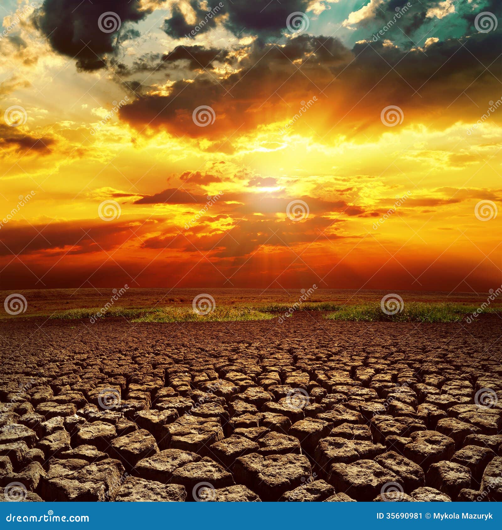 Fantastic Sunset Over Desert Stock Image - Image of climate, desert ...