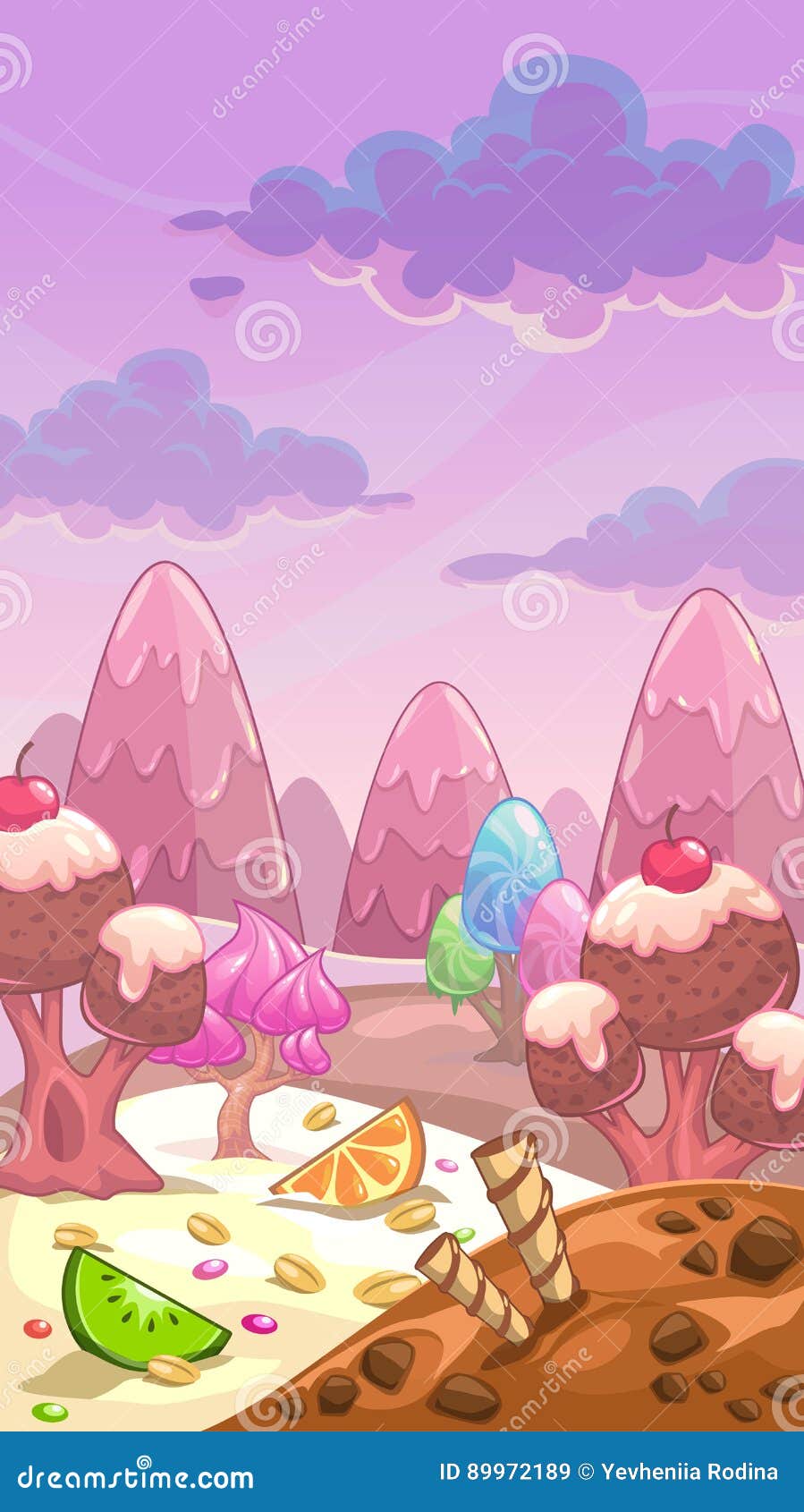 A Fantastic Land You Want To Go. Realistic Fantastic Cartoon Style ...