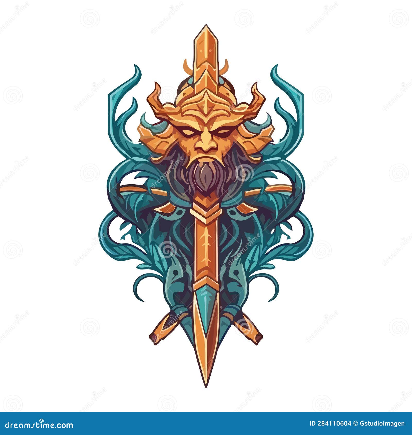 Fantastic Sword with Devil Face Stock Vector - Illustration of devil ...