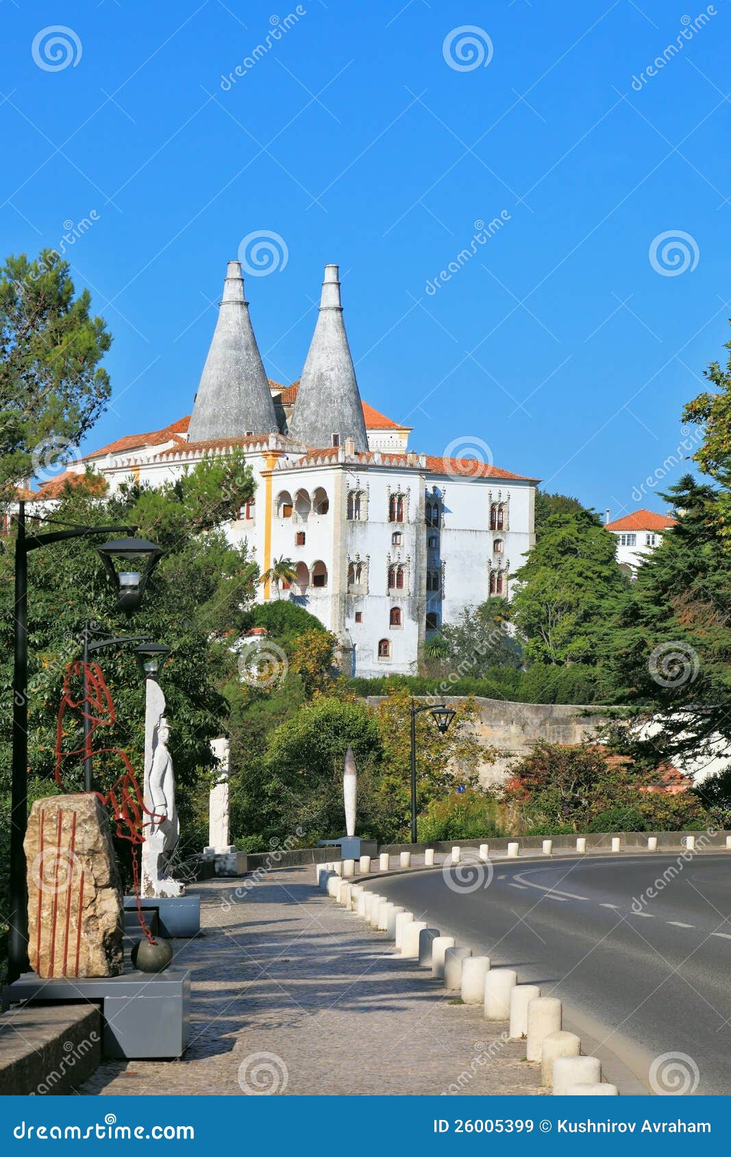 Fantastic Towers of a Medieval Palace Stock Image - Image of road ...