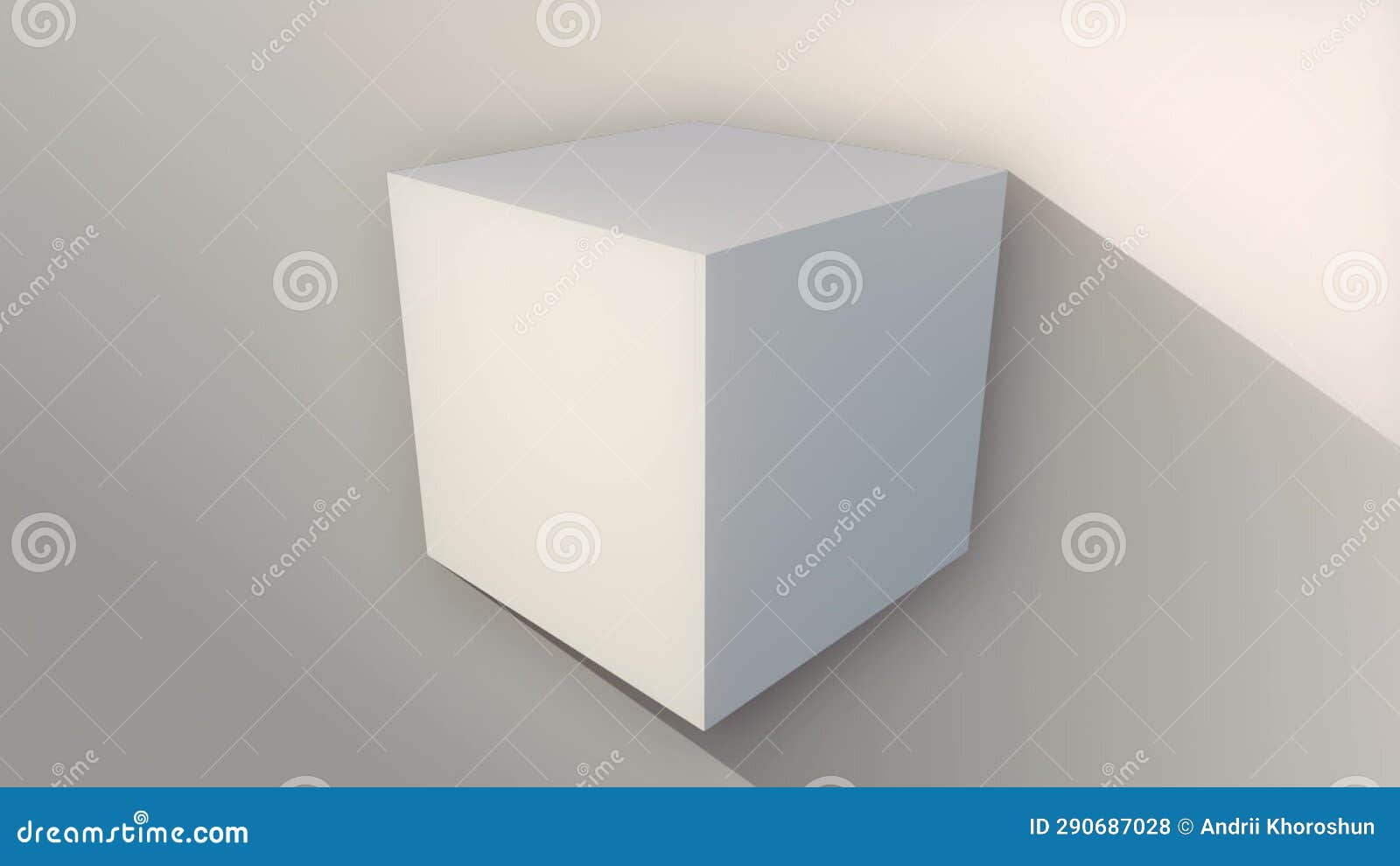 Fantastic Transformation of a Gray Rotating Cube. 3d Rendering Loop ...