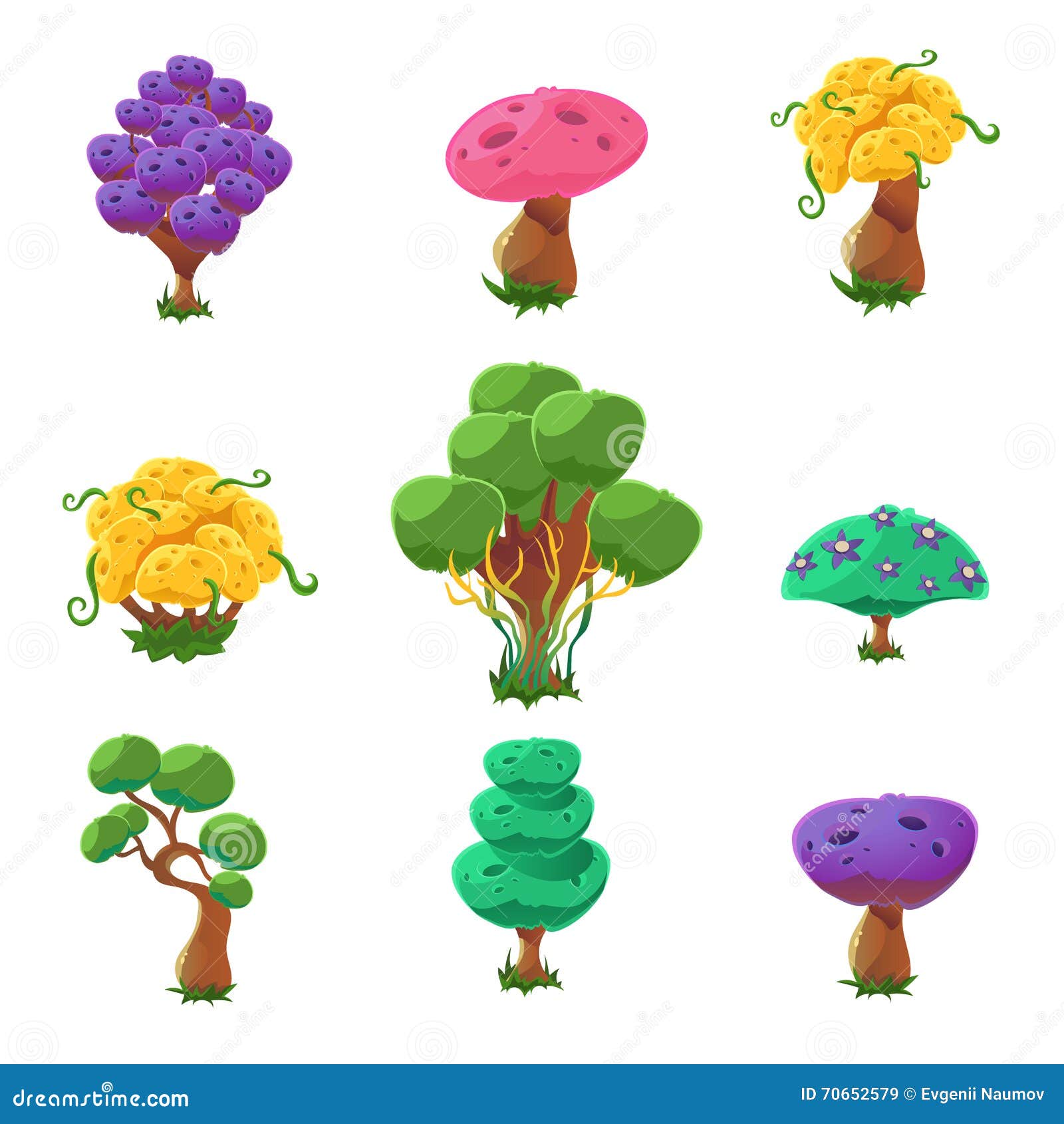 Fantastic Bush With Blue Flower And Holey Leaves Monstera Royalty-Free ...