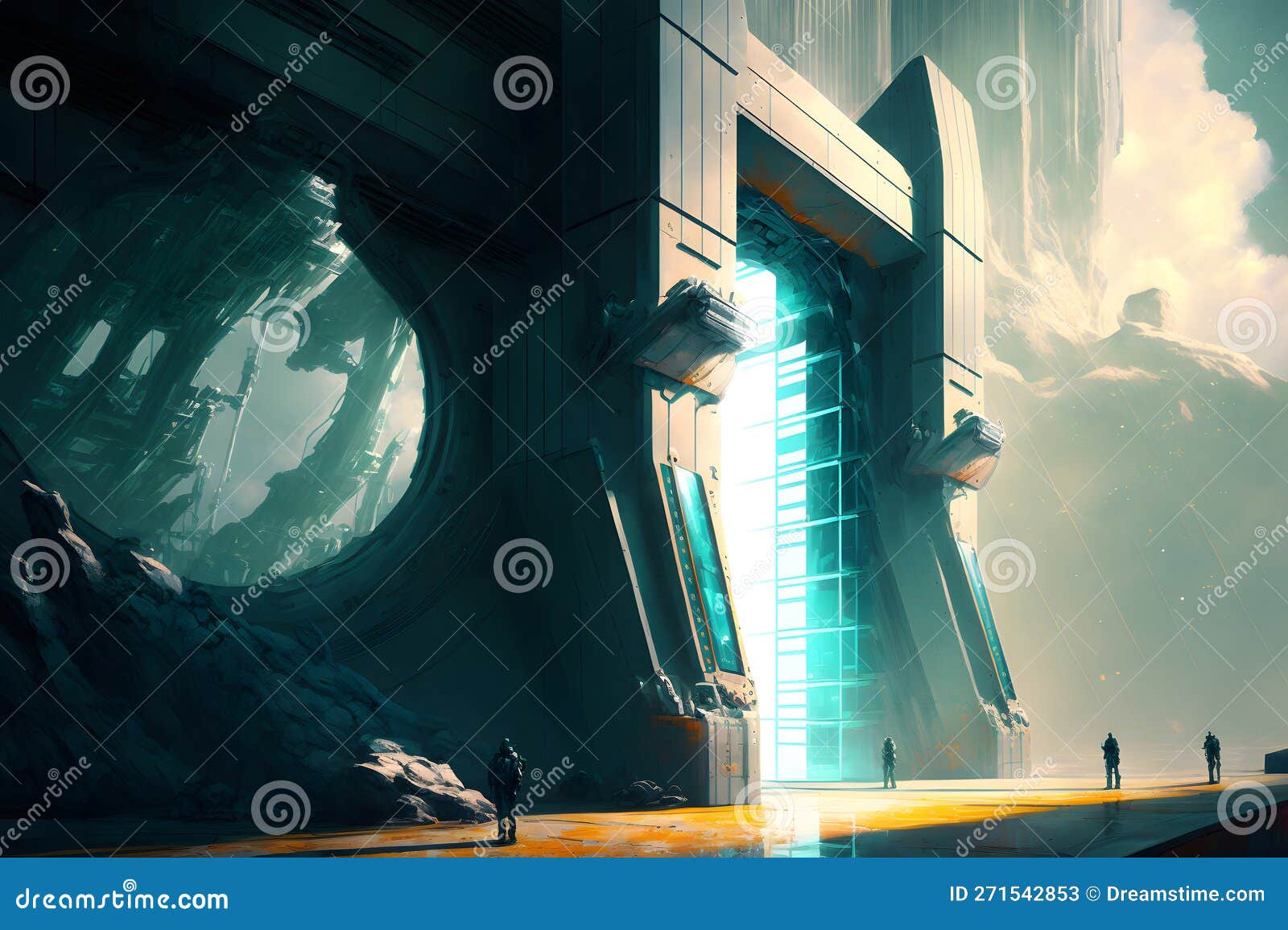 Fantastic Utopian Industrial Space Station Complex Architecture, Neural ...