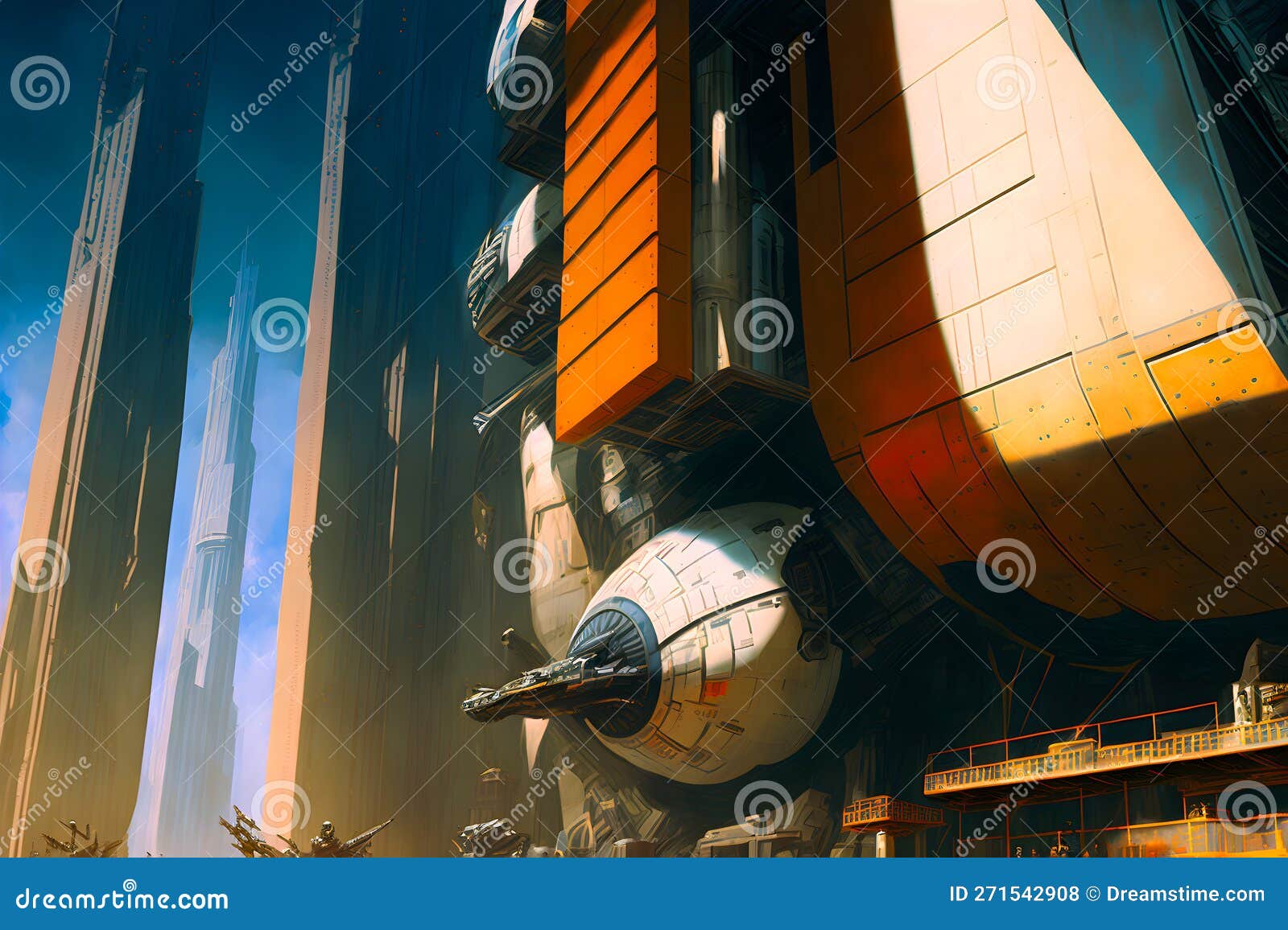 Fantastic Utopian Industrial Space Station Complex Architecture, Neural ...
