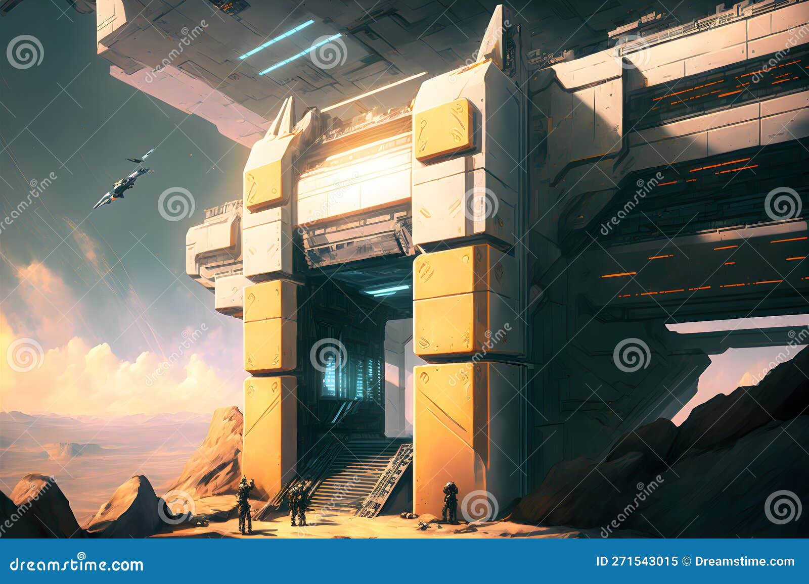 Fantastic Utopian Industrial Space Station Complex Architecture, Neural ...