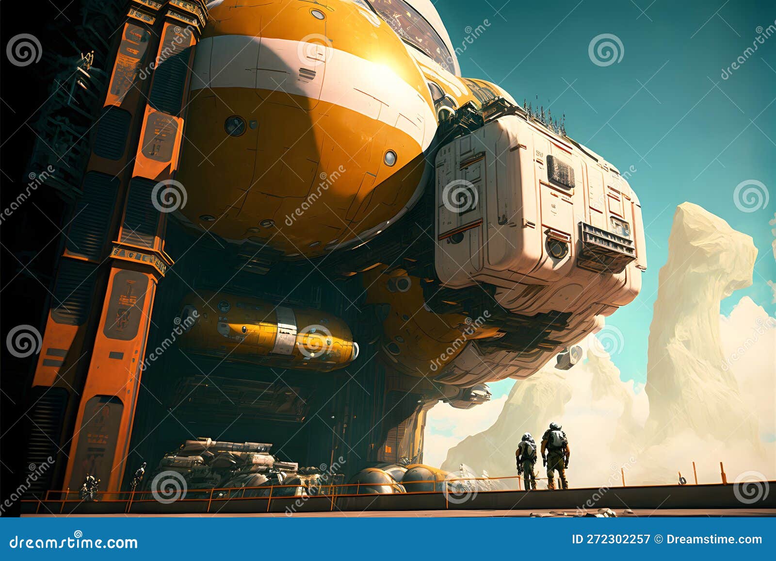 Fantastic Utopian Industrial Space Station Complex Architecture, Neural ...