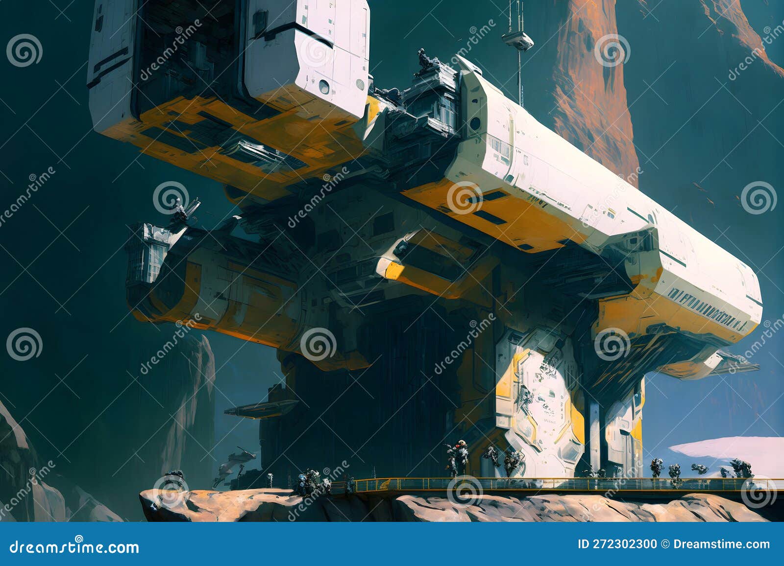 Fantastic Utopian Industrial Space Station Complex Architecture, Neural ...