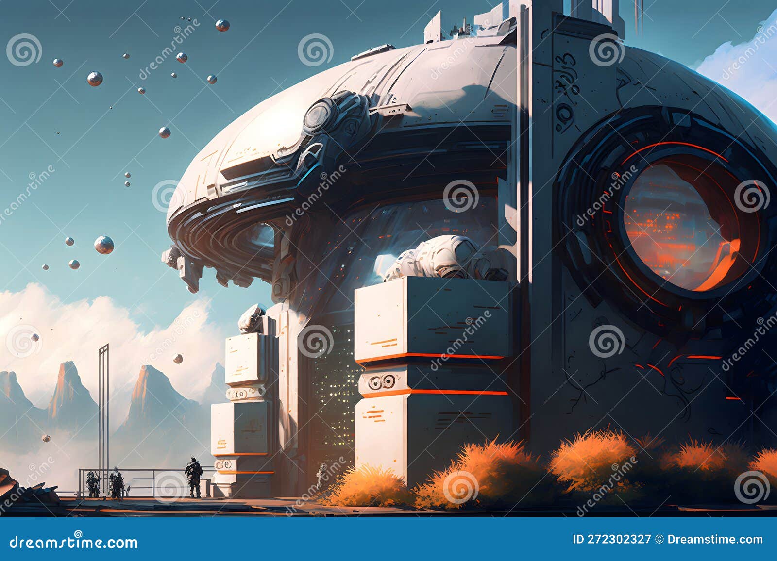 Fantastic Utopian Industrial Space Station Complex Architecture, Neural ...