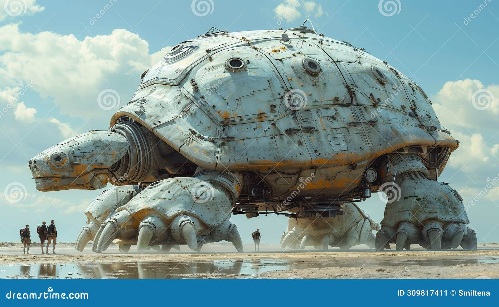 Fantastic Vehicle in the Form of a Turtle Stock Illustration ...