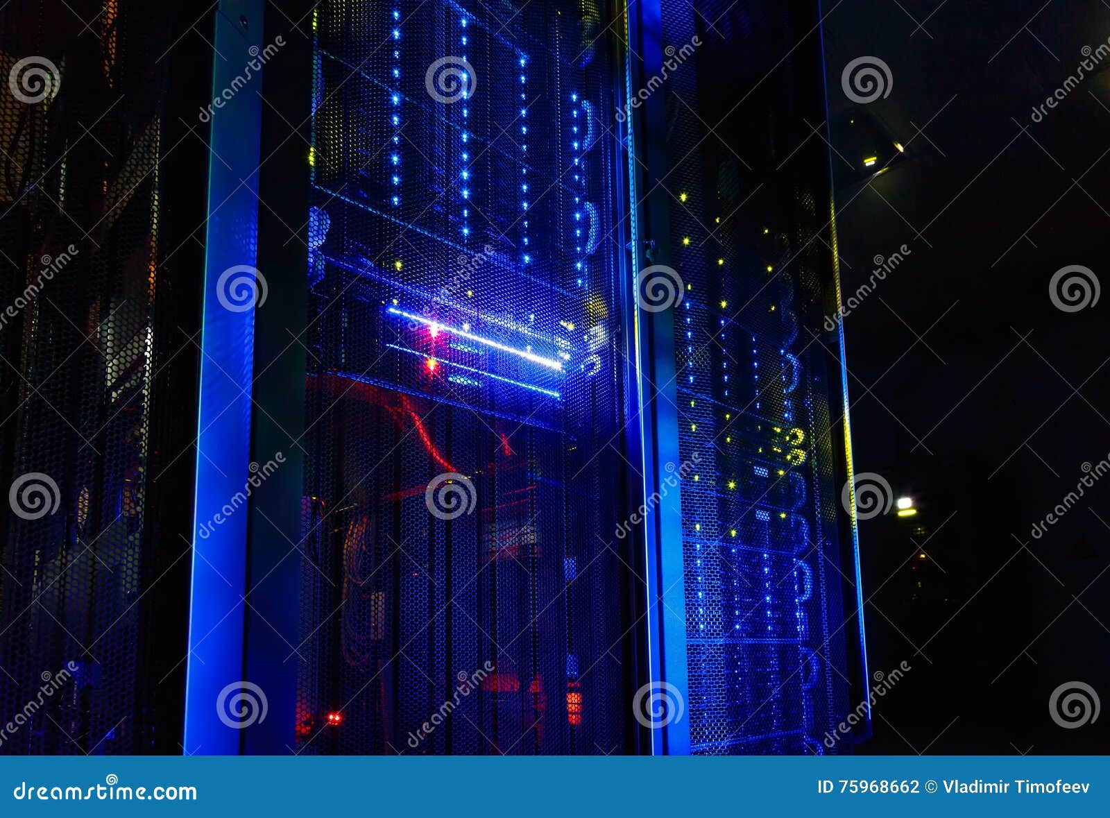 Fantastic View of the Mainframe in Data Center Rows Stock Photo - Image ...