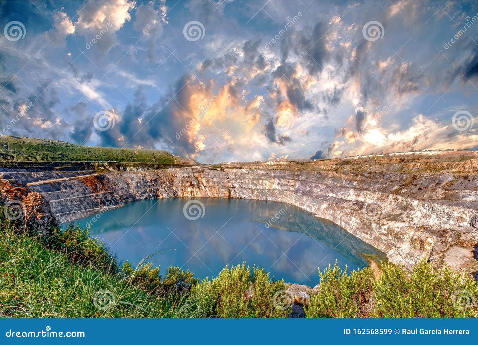 Fantastic View of Open Pit Mining on Cloudy Sky Stock Image - Image of ...