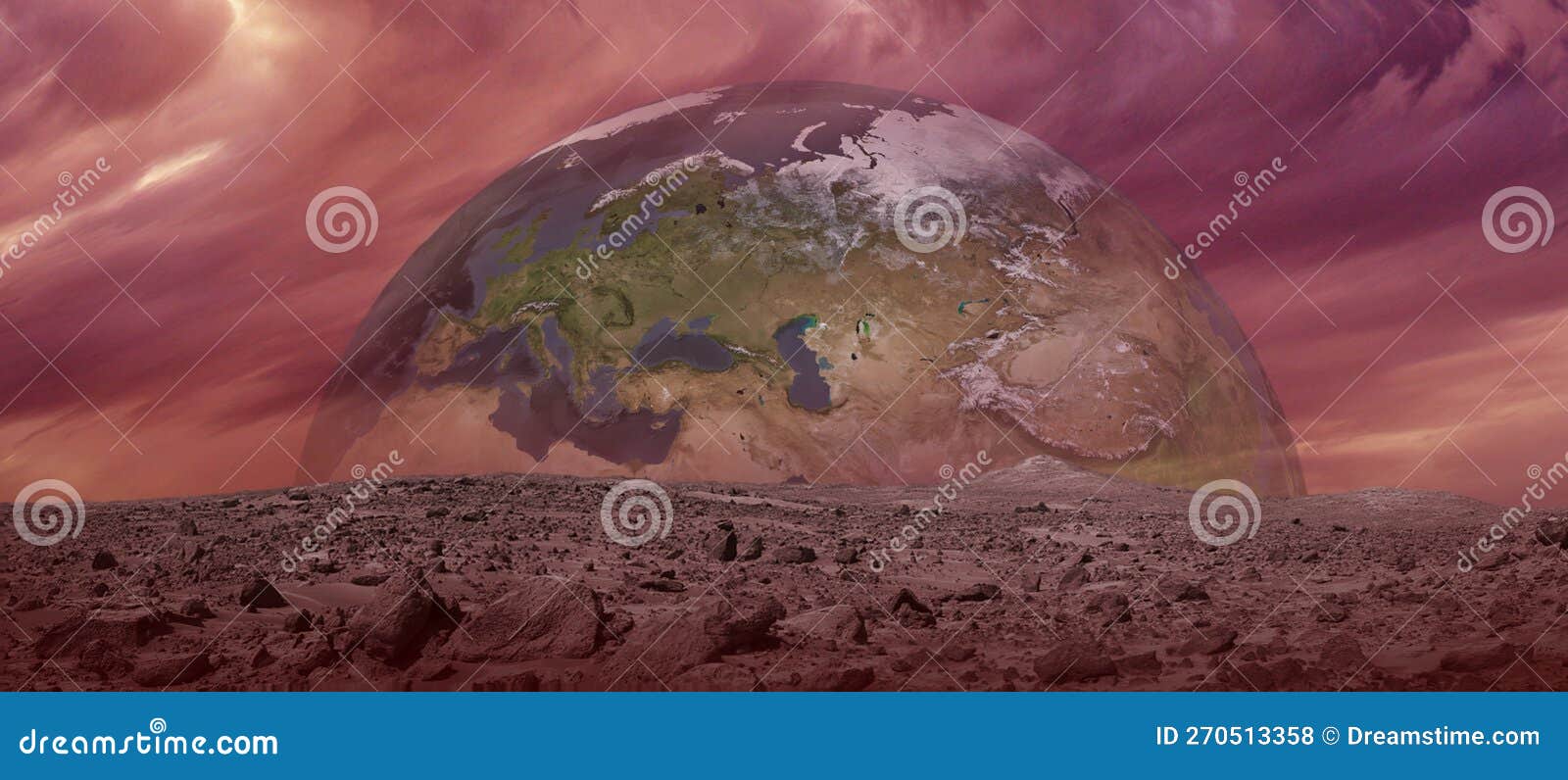 Fantastic View of Planet Earth from Another Planet Stock Photo - Image ...