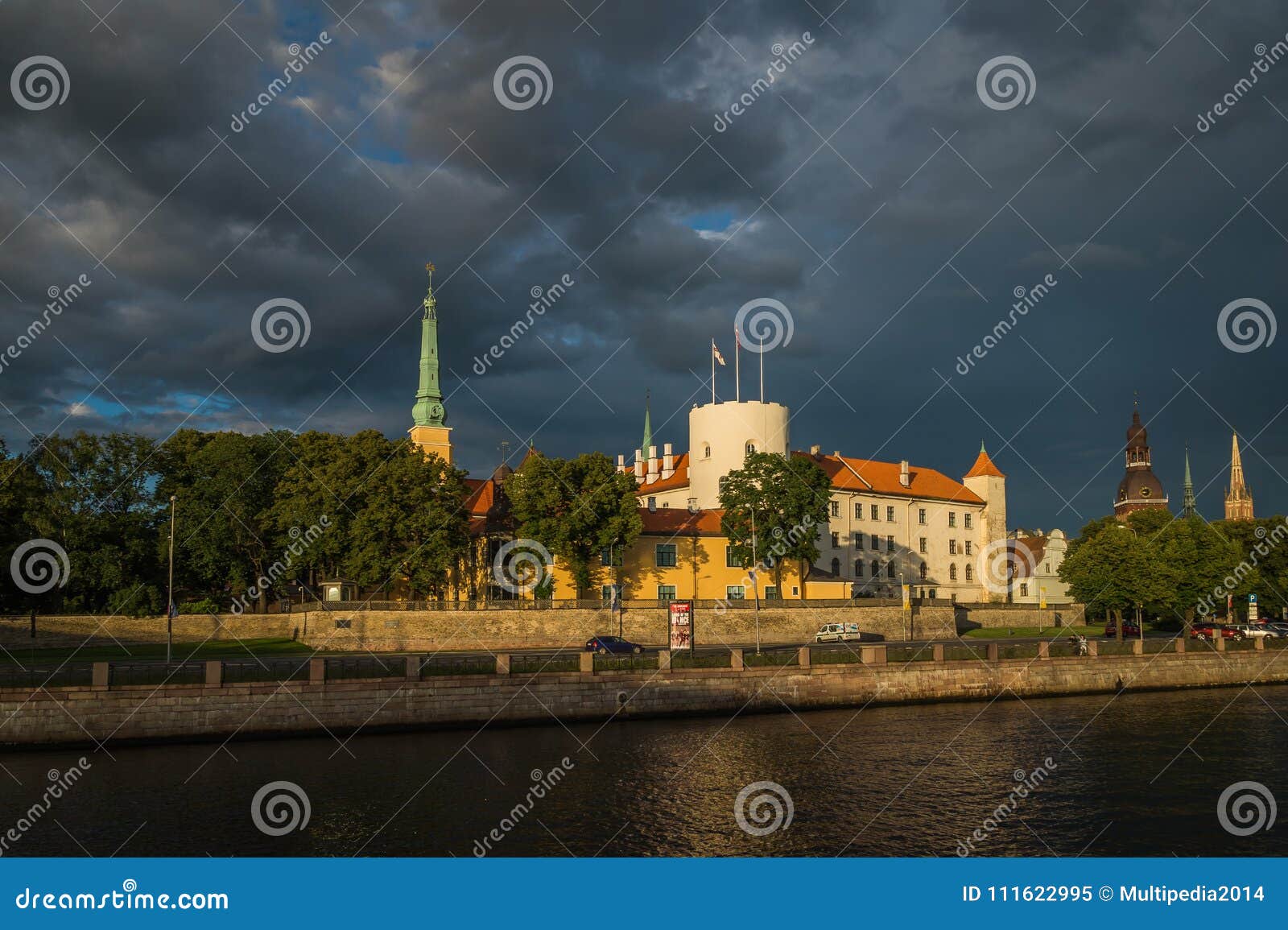 View of the Riga Castle from the Riverside Editorial Image - Image of ...