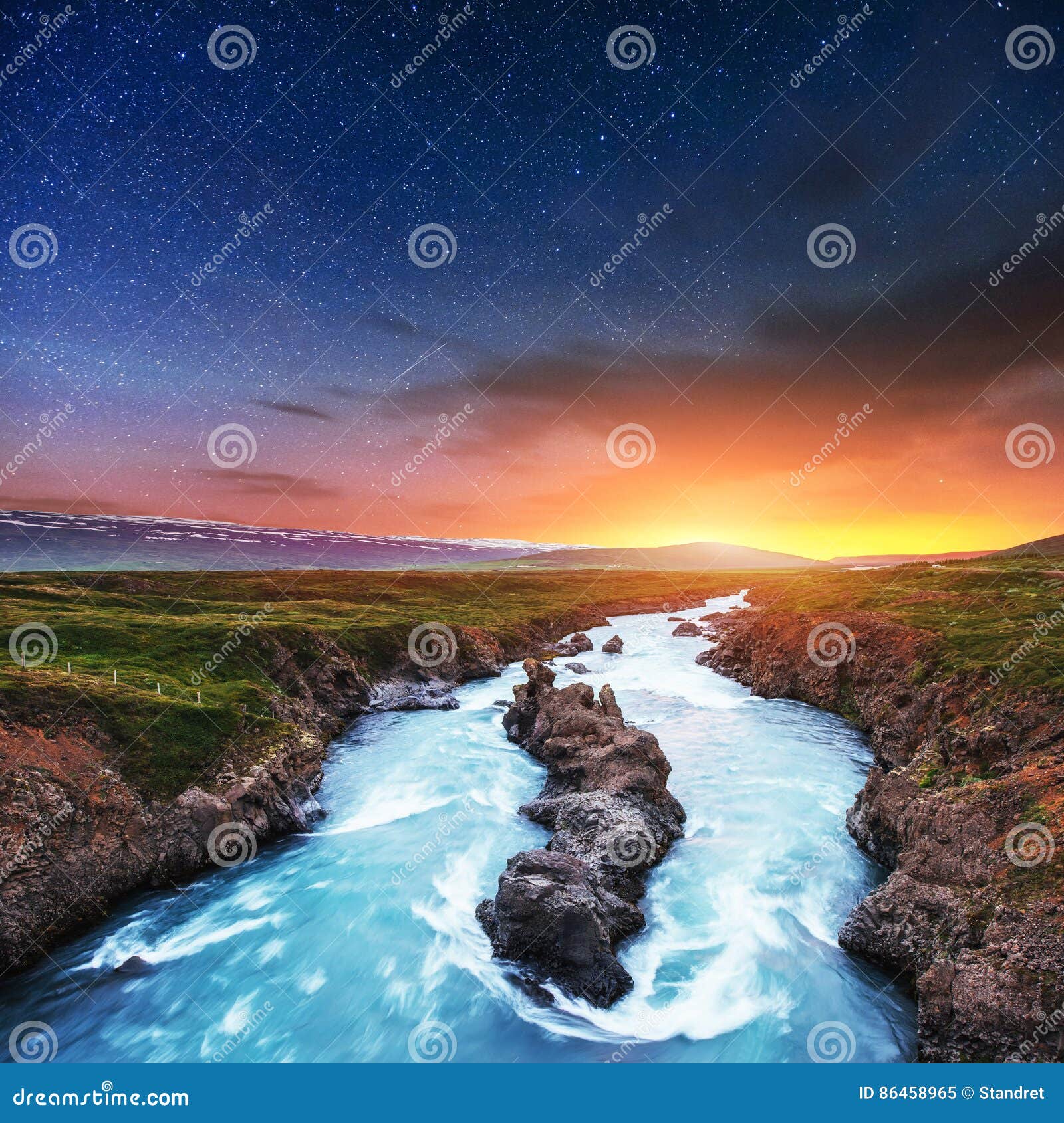 Fantastic Views of the Landscape. Starry Sky Stock Image - Image of ...