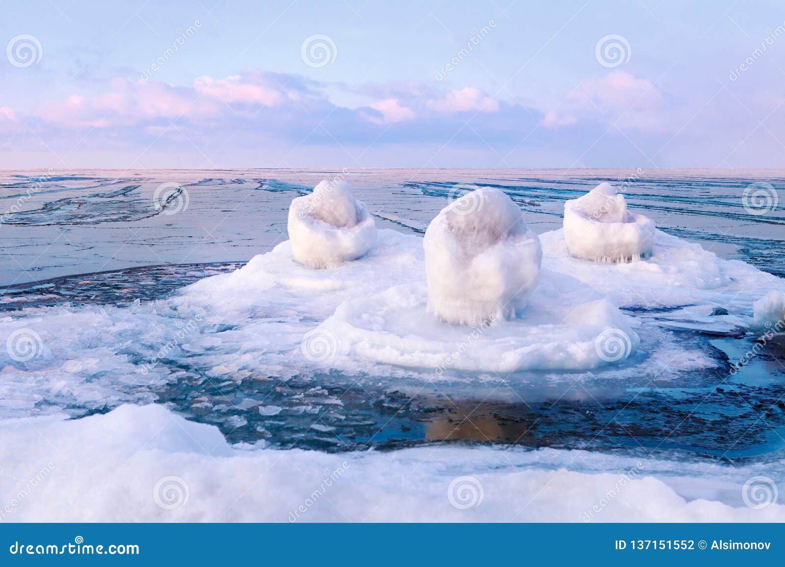 Fantastic Winter Seascape on the Baltic Sea. Stock Photo - Image of ...