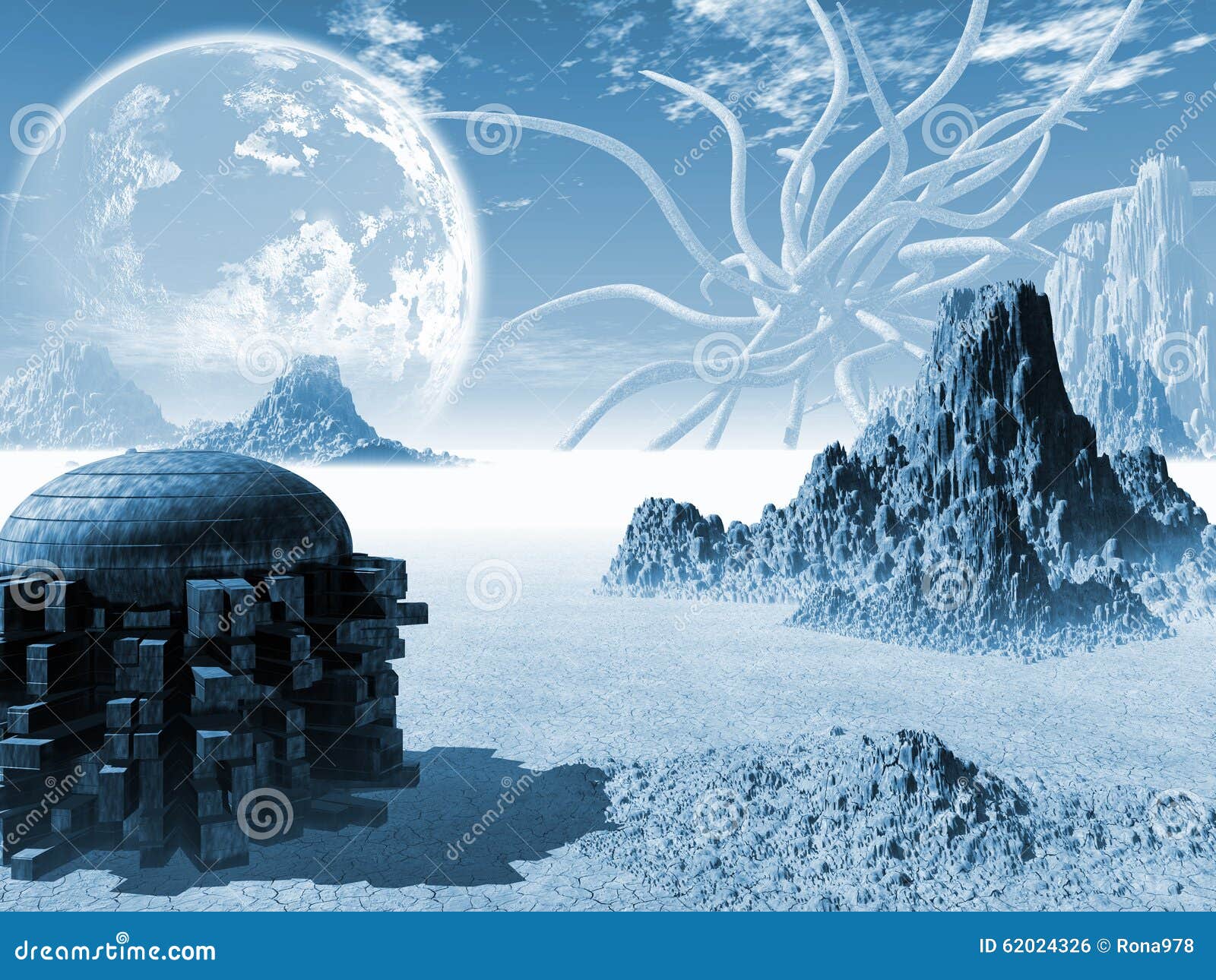 Fantastic worlds stock illustration. Illustration of extent - 62024326