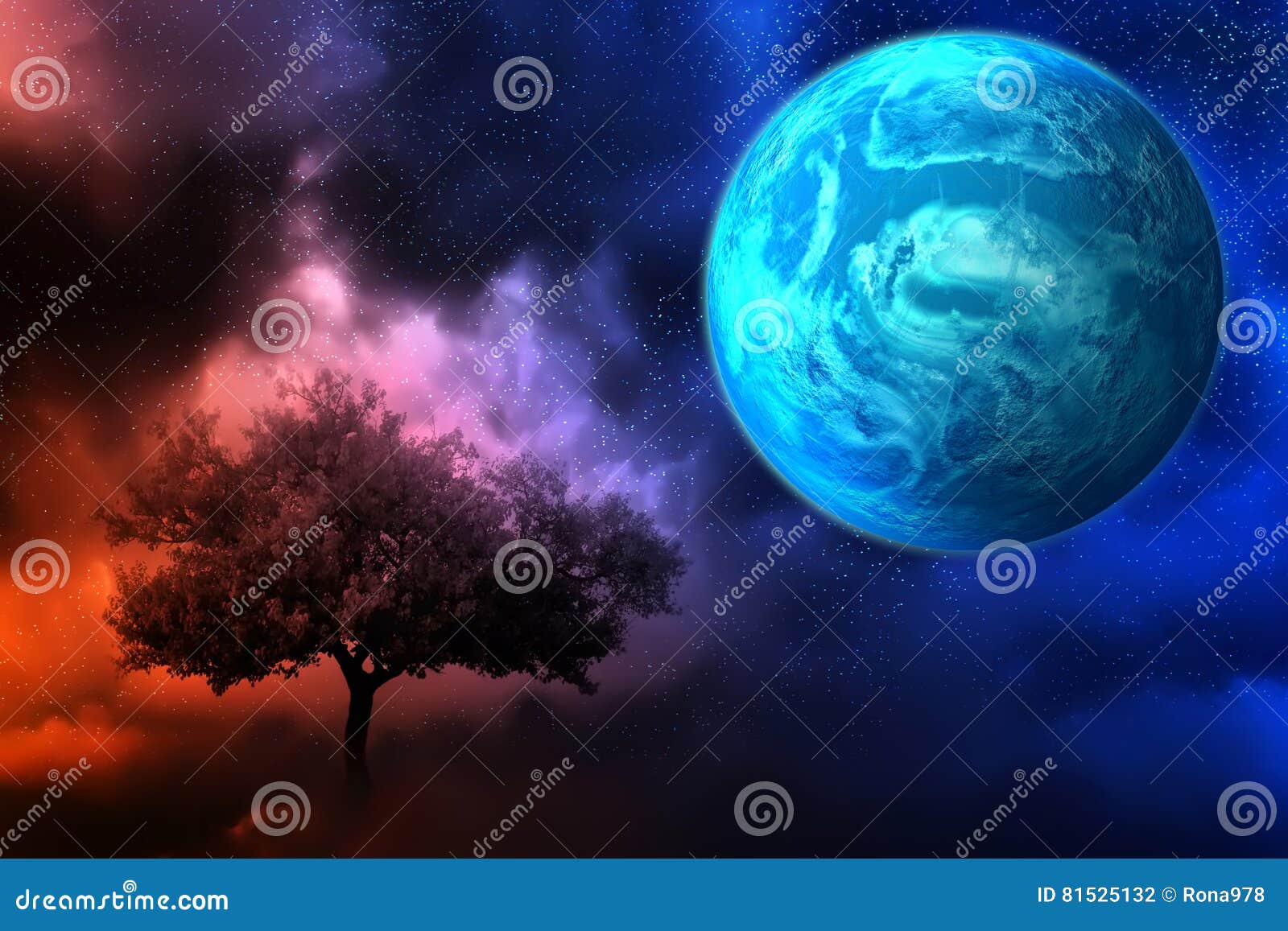 Fantastic worlds stock illustration. Illustration of land - 81525132