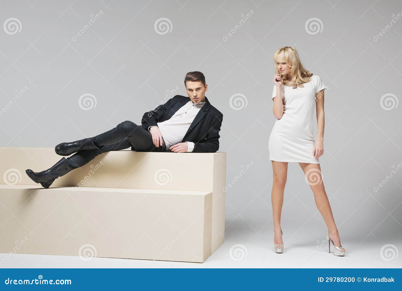Fantastic Woman Tempting Her Boyfreind Stock Photo - Image of ...