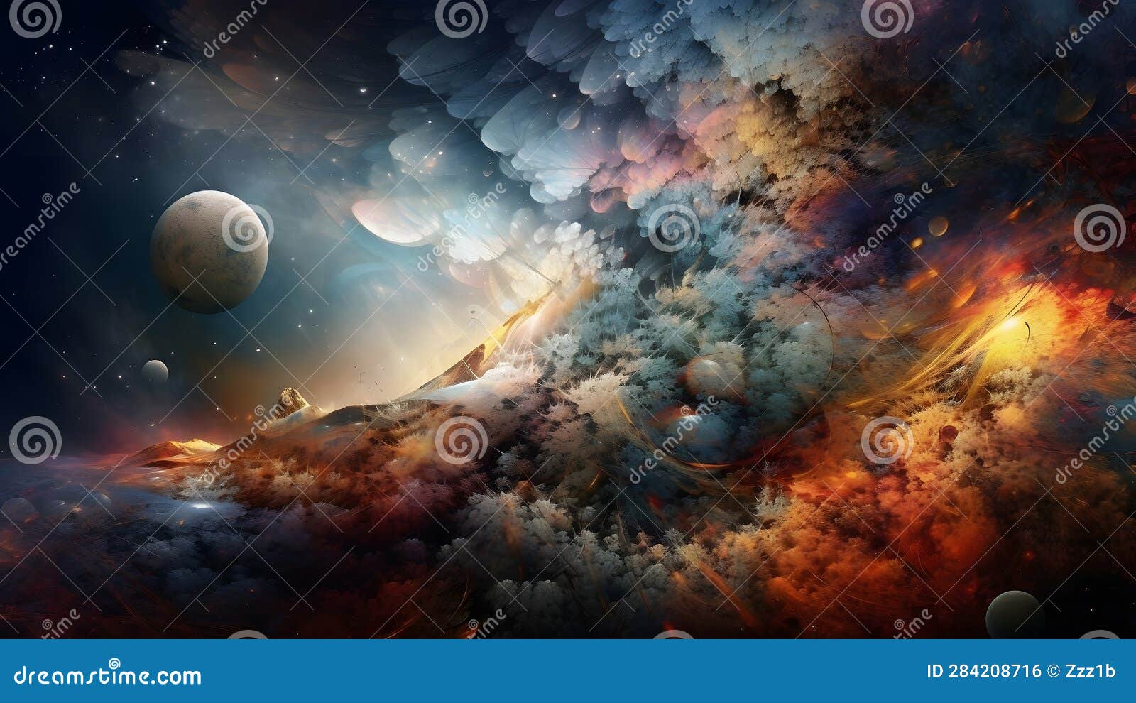 Fantastical Alien Space Nebula Cloudscape, Neural Network Generated ...