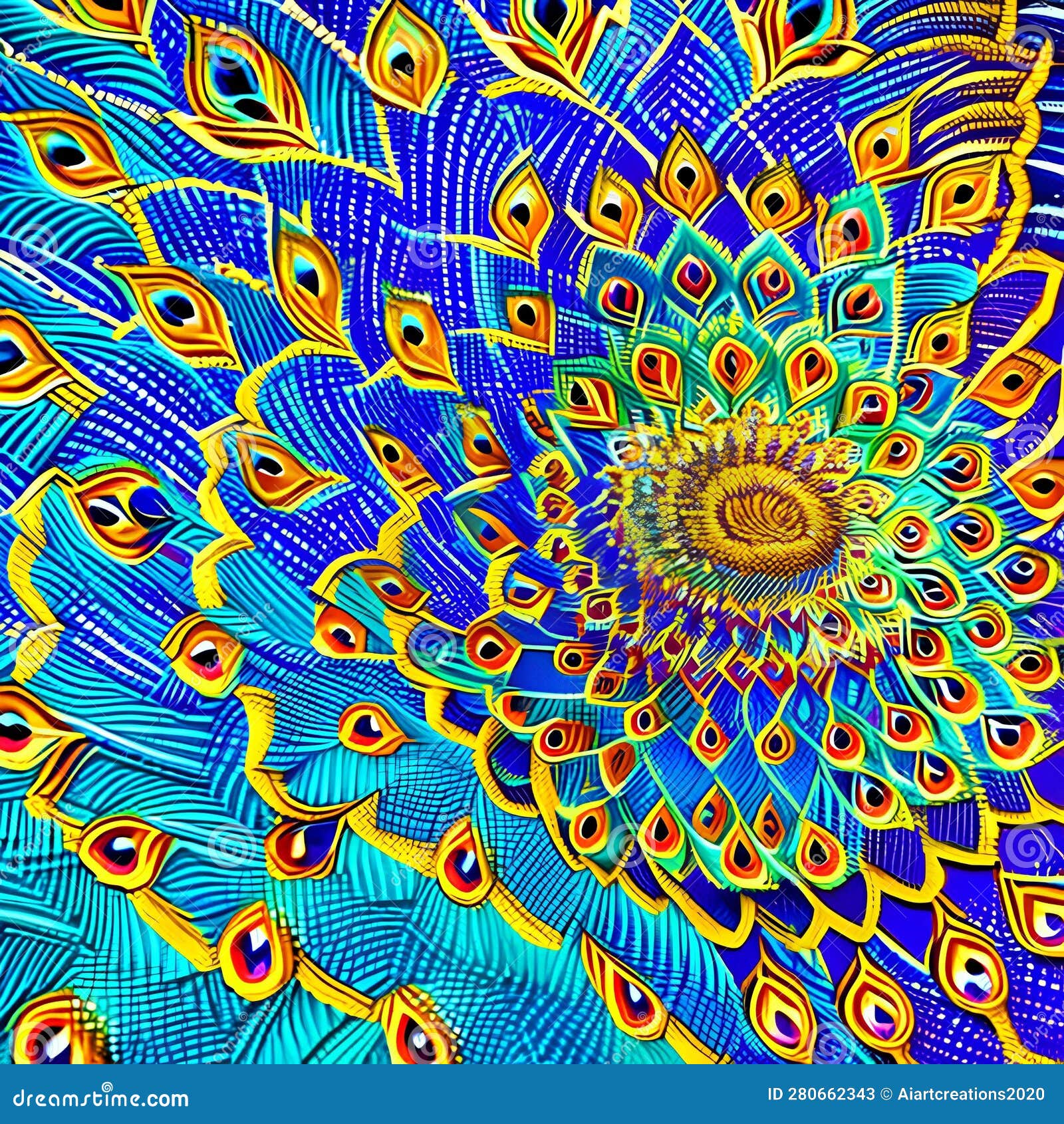 A Fantastical Combination of a Snake and a Peacock, with a Long ...