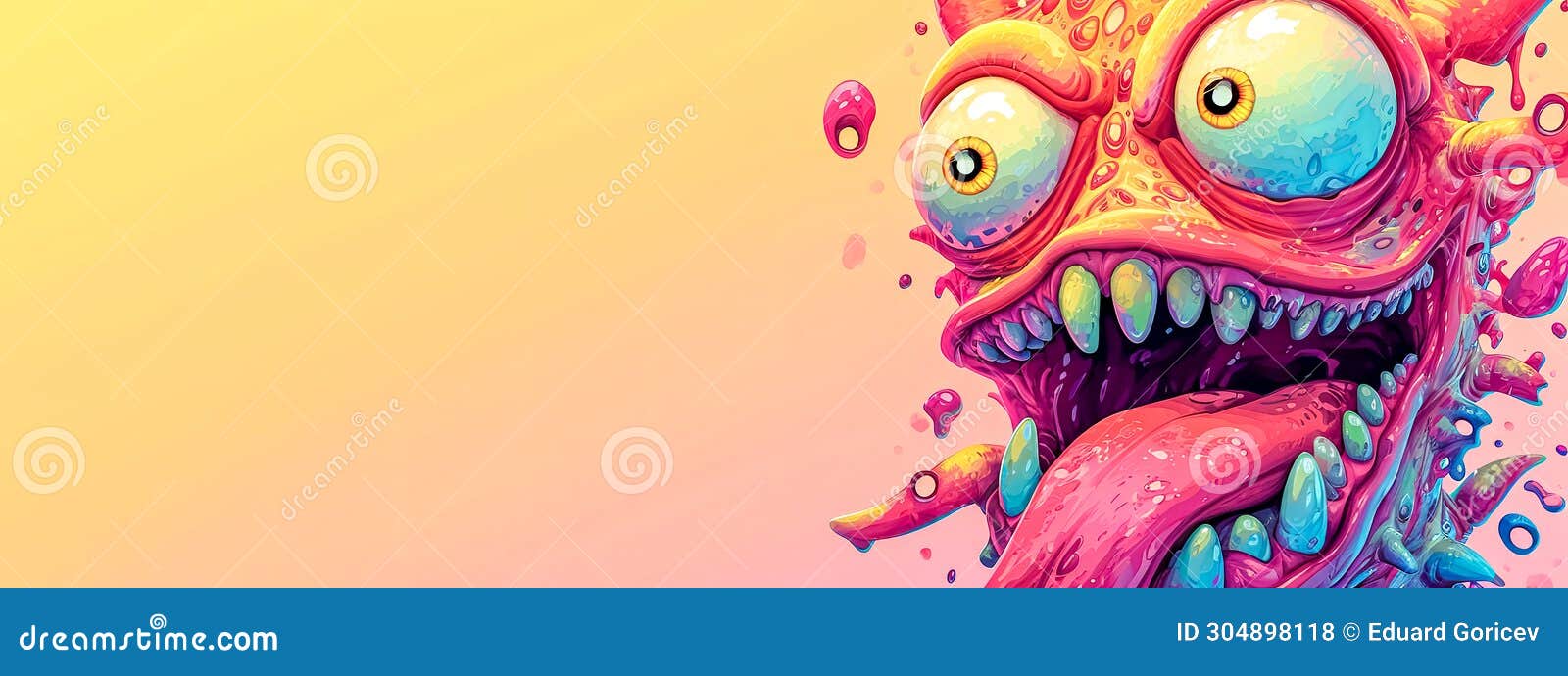 Fantastical Creature with Exaggerated Features, Including Bulging Eyes ...