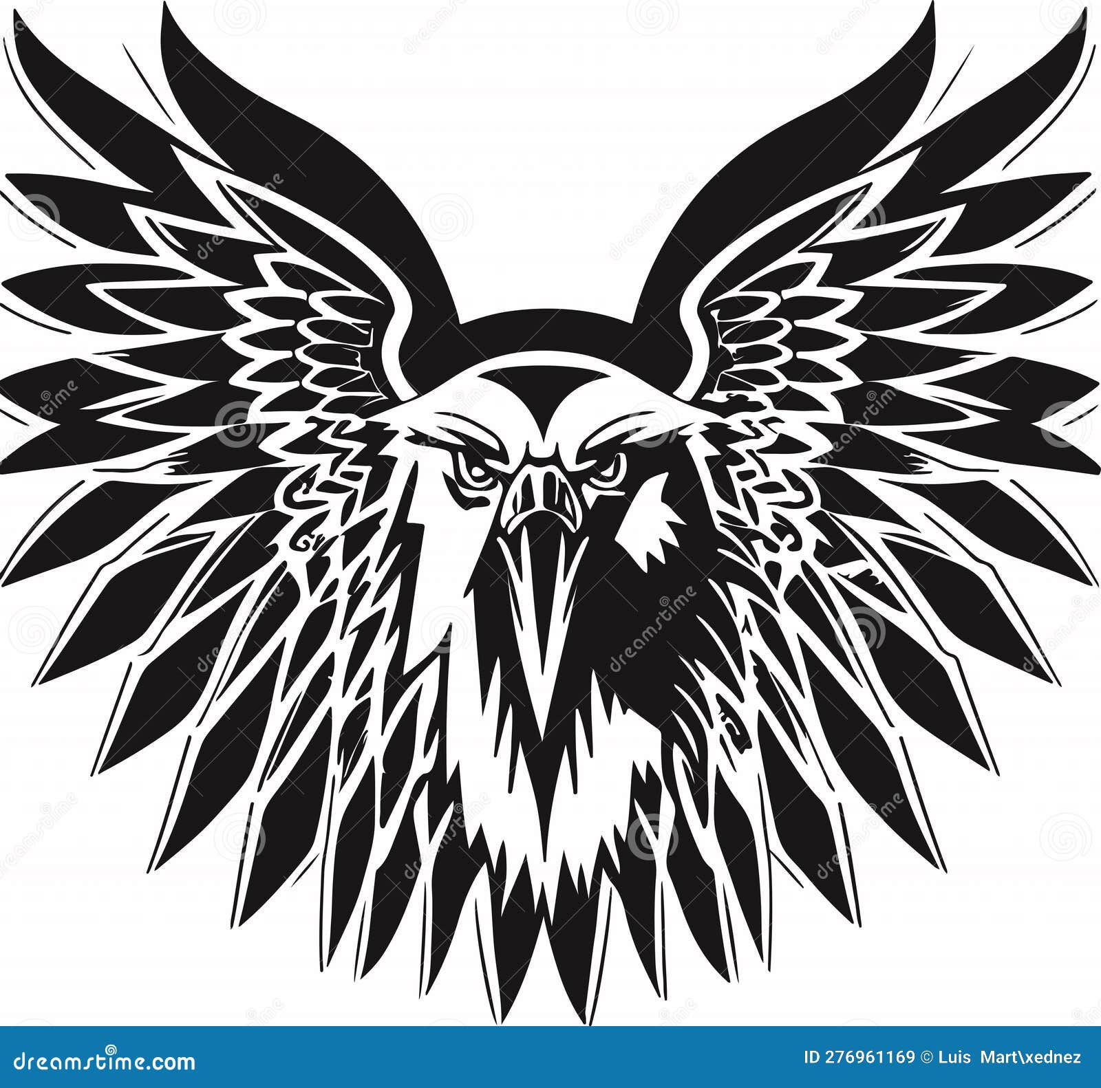 Fantastical and Powerful Hawk Emblem Art Vector Stock Vector ...