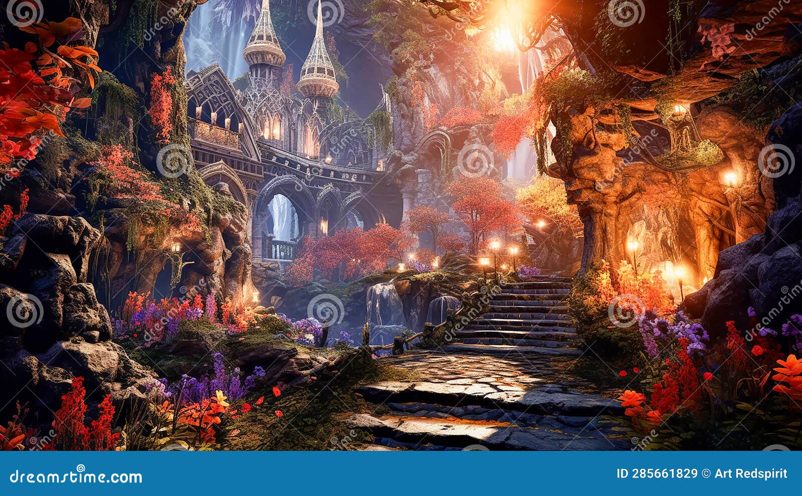 A Fantastical Scene, Where A Glowing Butterfly Takes Flight Against The ...