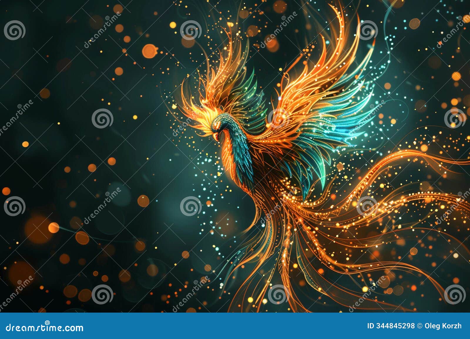 Fantastically Beautiful Mythological Bird Phoenix from Bright Fire ...