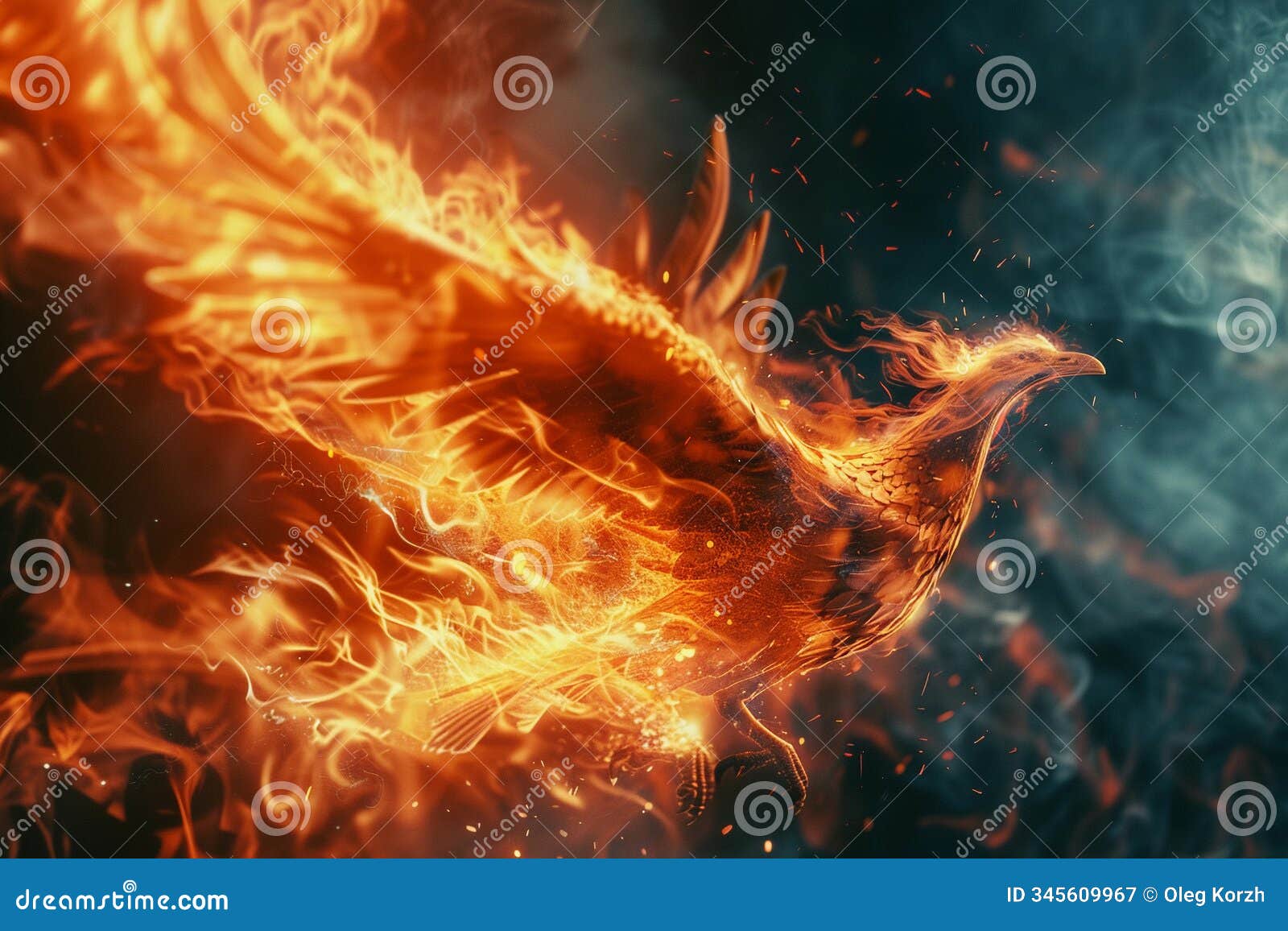 Fantastically Beautiful Mythological Bird Phoenix from Bright Fire ...