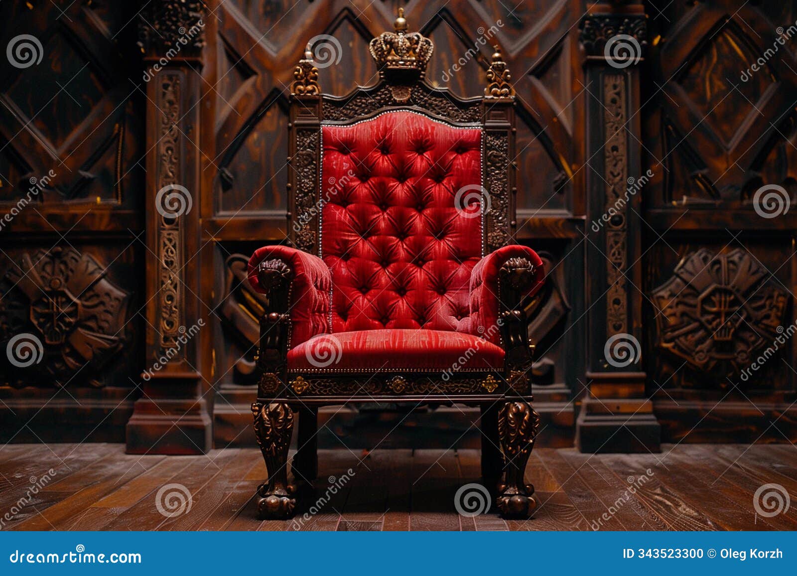 Fantastically Throne of Power of King or Queen in Throne Room Stock ...