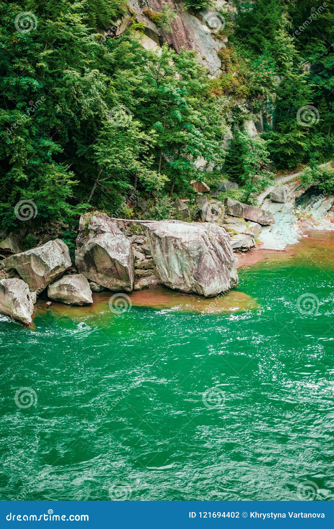 Mountain river with cliffs stock photo. Image of fresh - 121694402