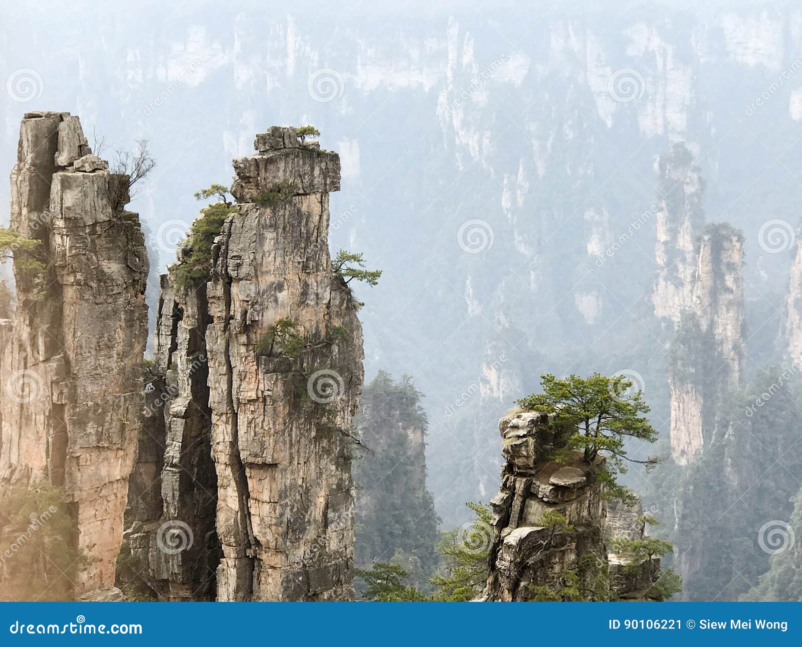 Fantastisk Sikt Av Den Zhangjiajie Medborgaren Forest Park ... Fantastisk Sikt Av Den Zhangjiajie Medborgaren Forest Park ...