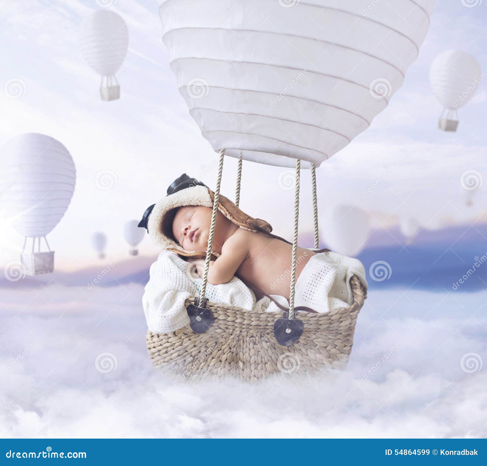 Fantasty Image of Little Boy Flying a Balloon Stock Image - Image of ...