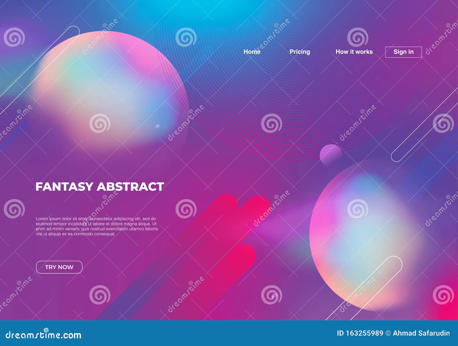 Fantasy Abstract Background with Geometric Colorful Dynamic Shapes ...