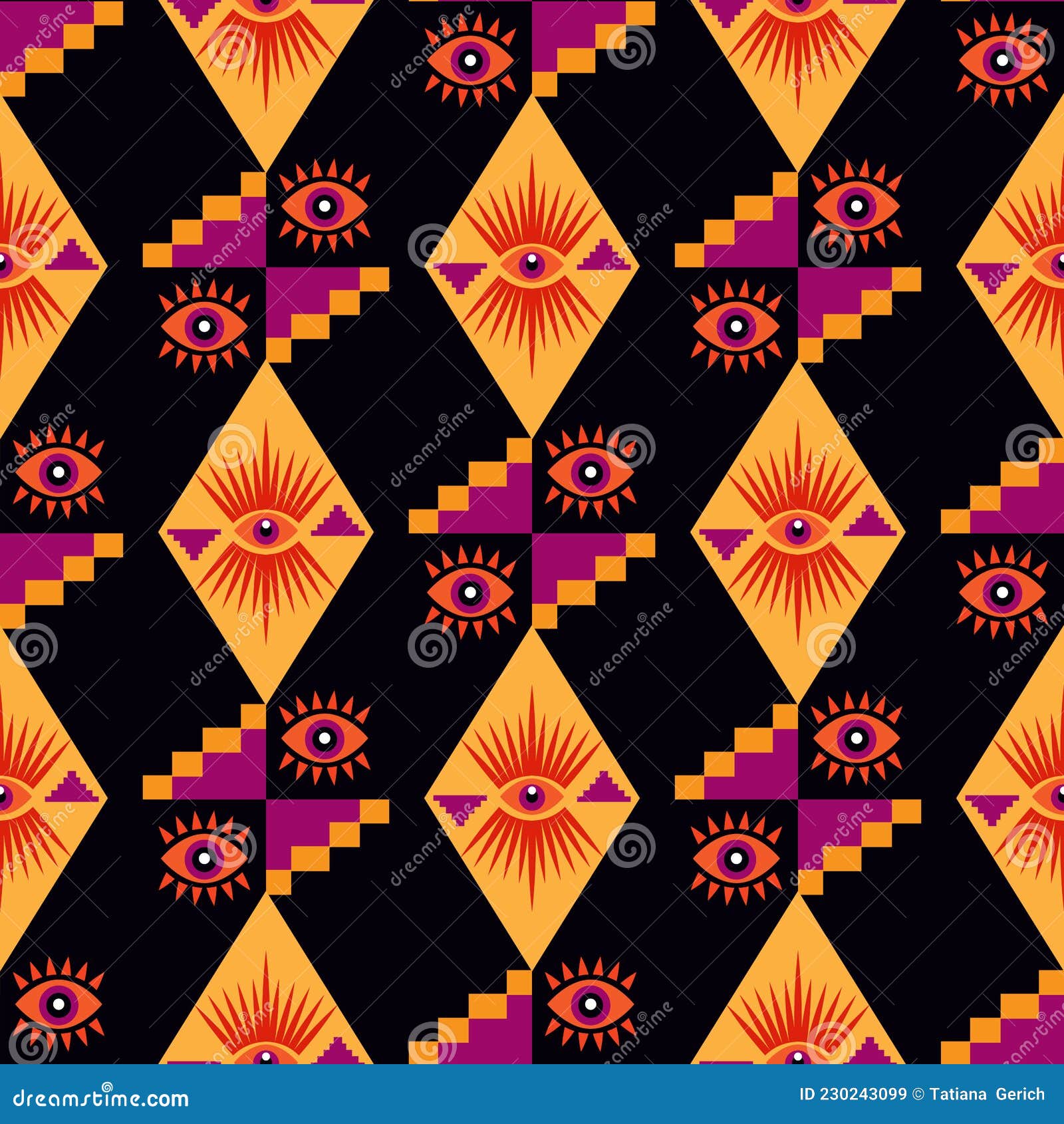 Eye pattern 57 stock vector. Illustration of greek, fantasy - 230243099