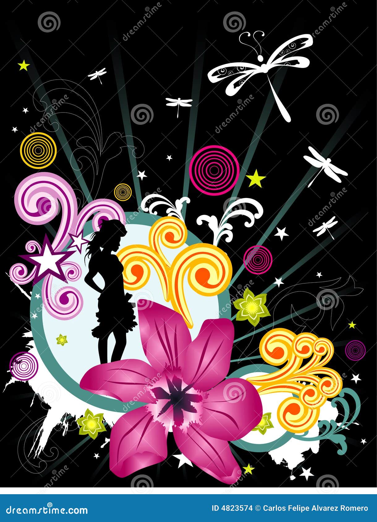 Fantasy abstract vector stock vector. Illustration of plant - 4823574