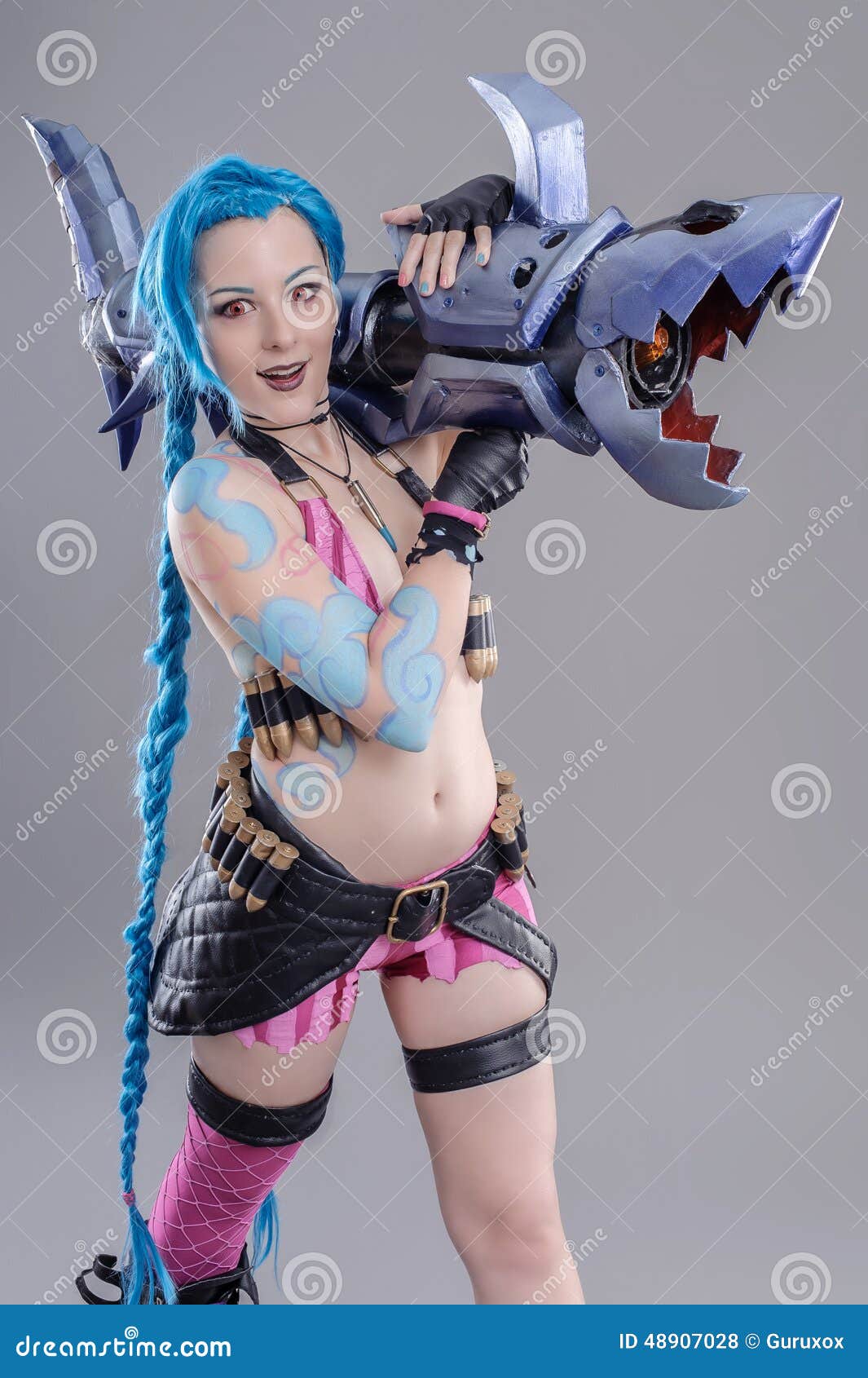 Fantasy Action Hero Jinx The Loose Cannon League Of Legends Stock