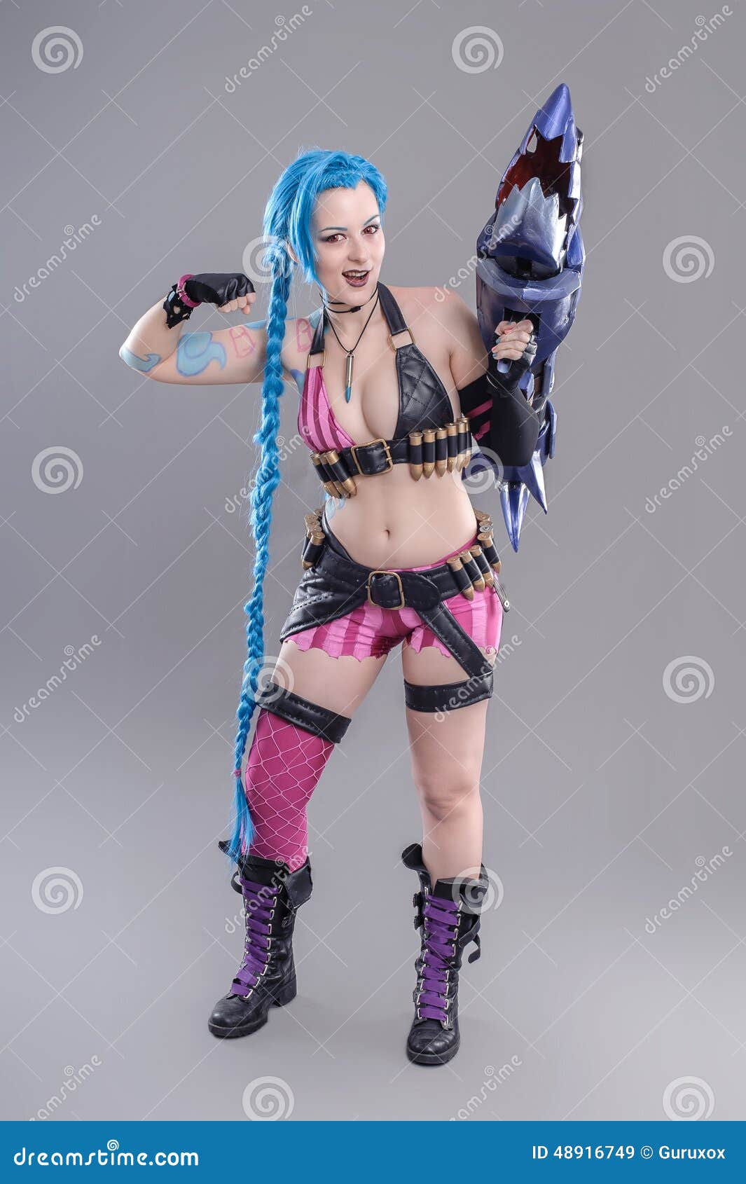 Fantasy Action Hero Jinx The Loose Cannon League Of Legends Stock