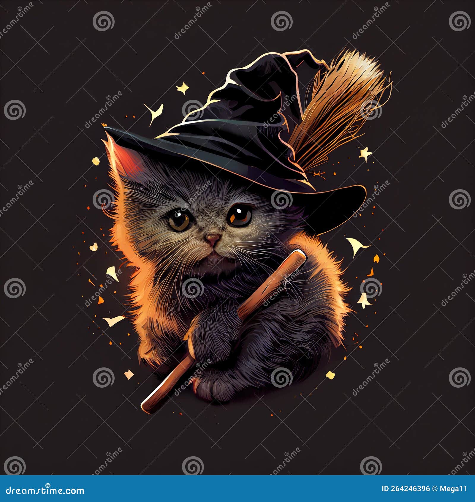 Adorable Witch Clipart! Chibi Witch Creates Spooky Crafts Vector ...
