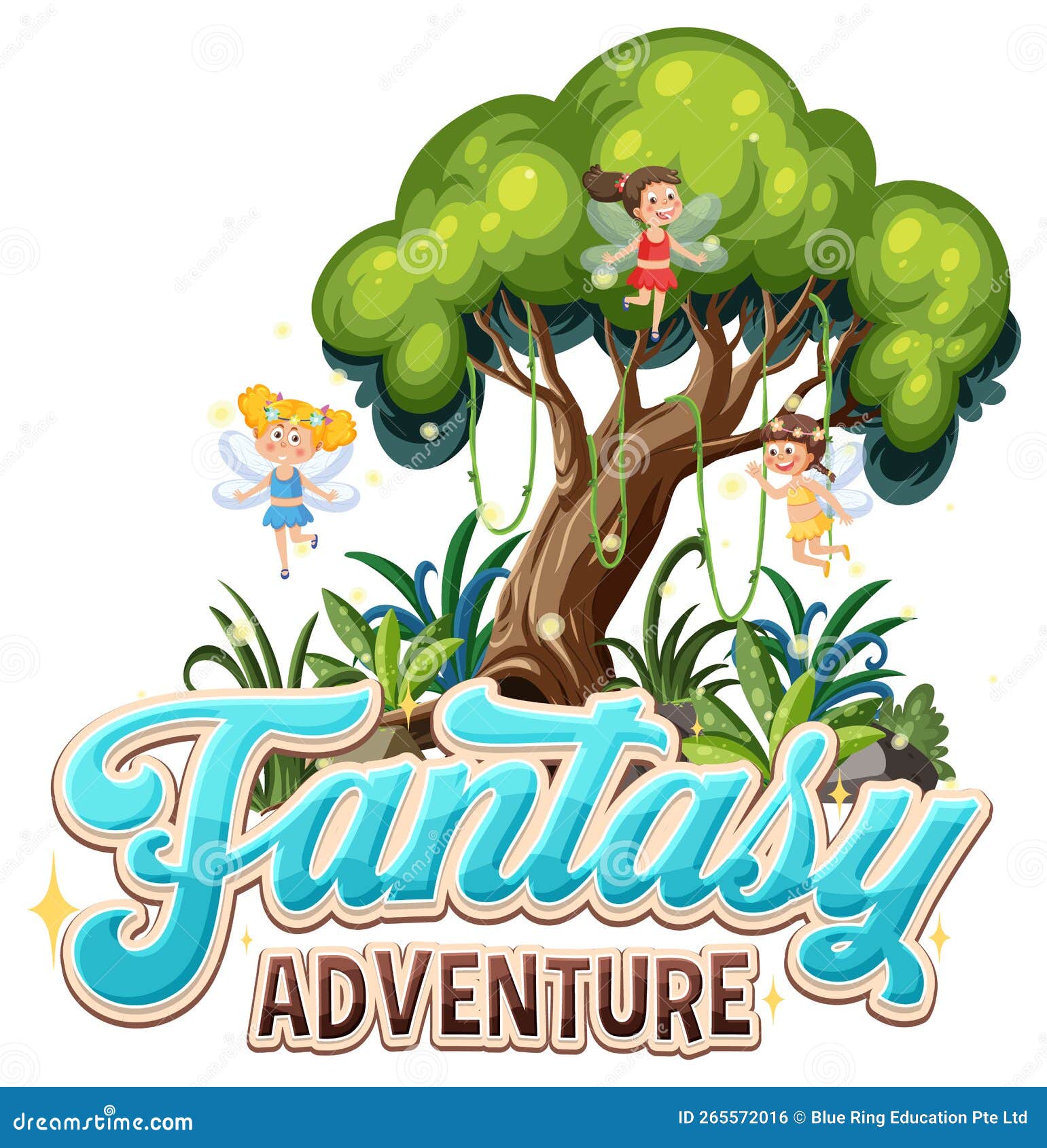 Fantasy Adventure Text Design Stock Vector - Illustration of travel ...