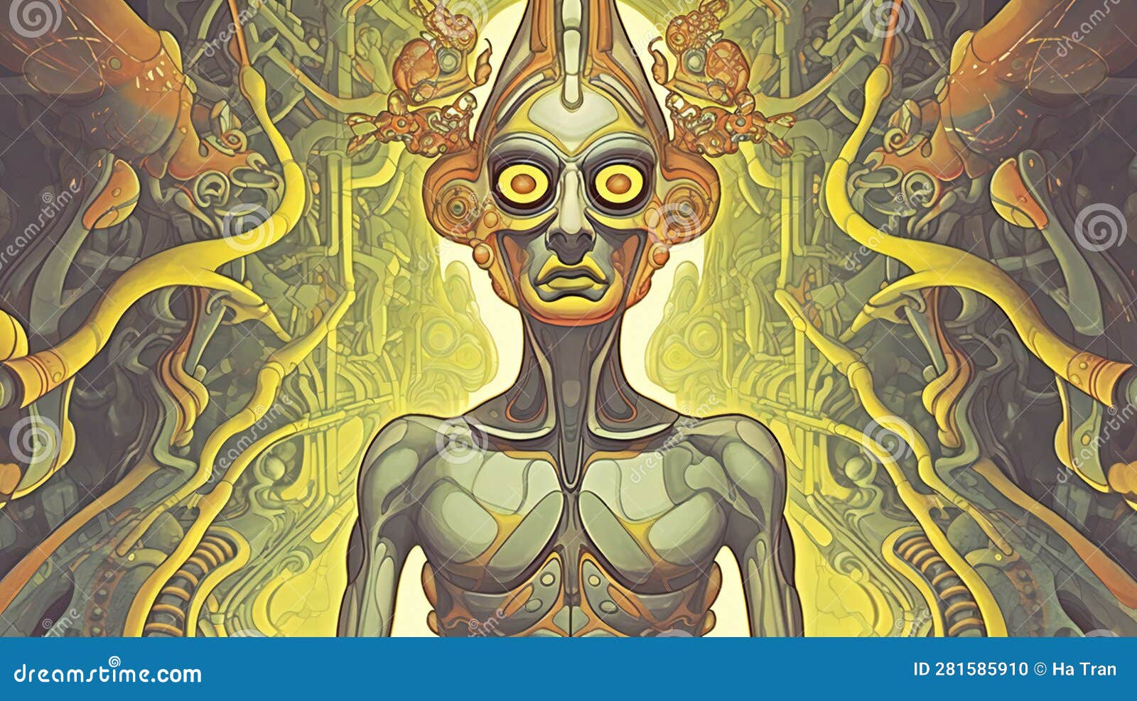 Fantasy alien, Digital art stock illustration. Illustration of fiction ...