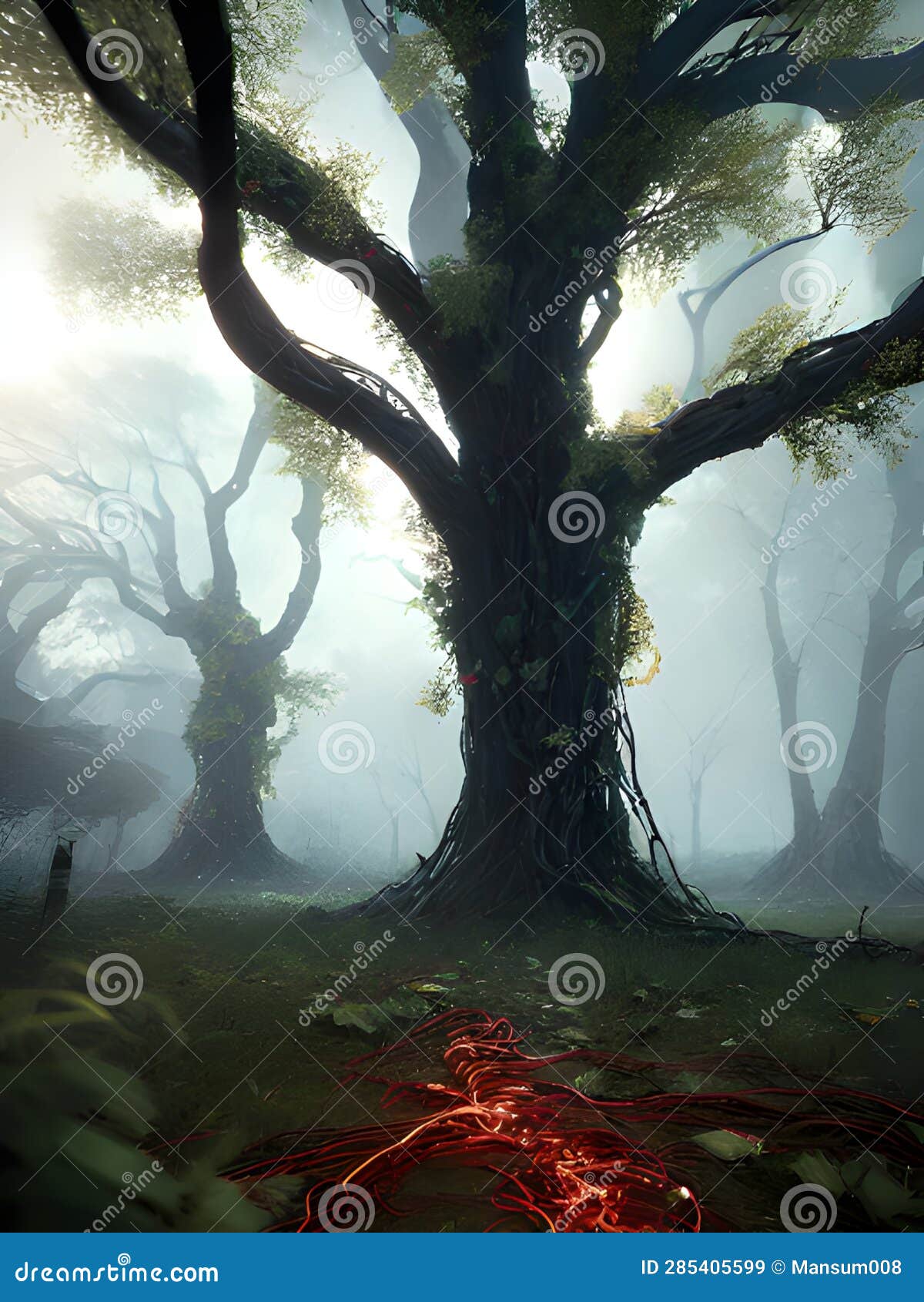 Fantasy Alien Forest. 3d Illustration, Ai Generated Stock Illustration ...