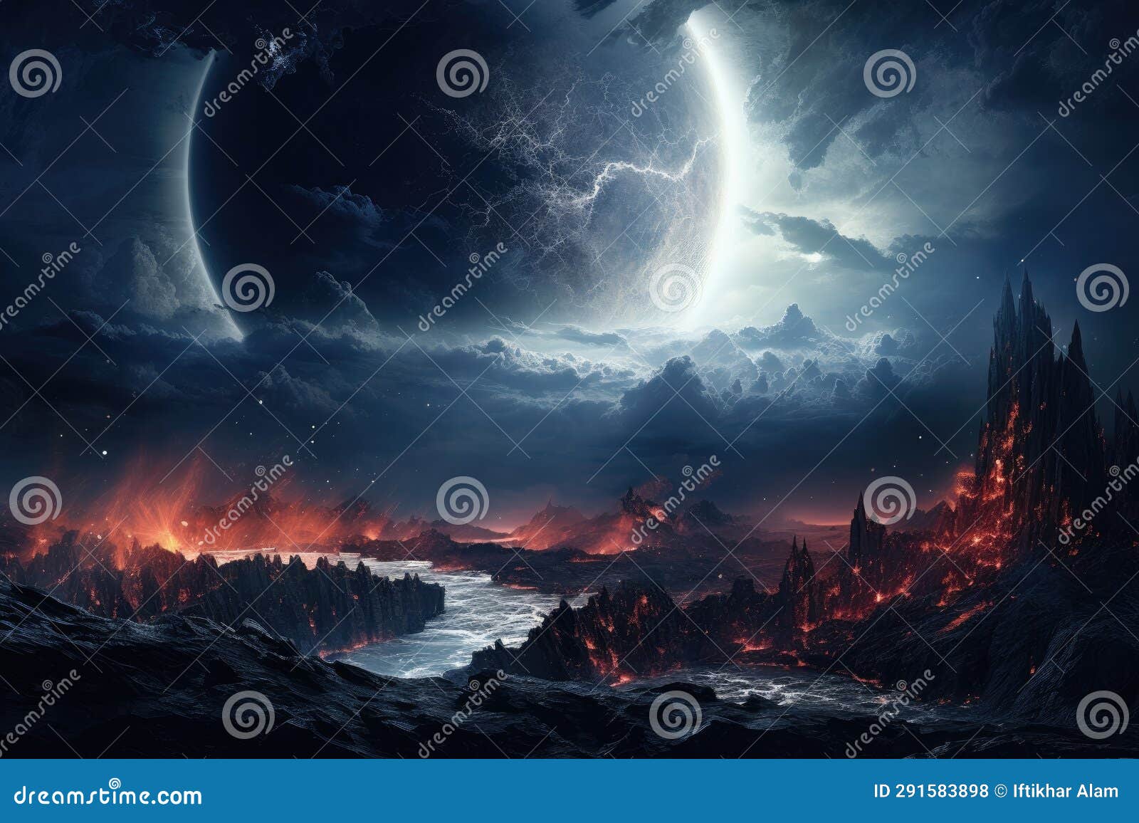 Fantasy Alien Planet. 3D Illustration Stock Illustration - Illustration ...