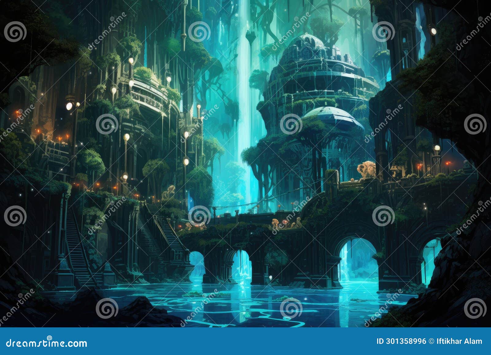 Fantasy Alien Planet. 3d Rendering Stock Illustration - Illustration of ...